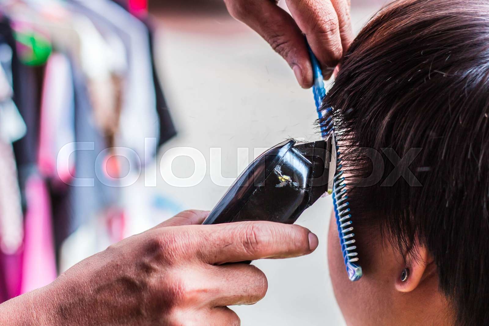 hand haircuts for men. | Stock image | Colourbox
