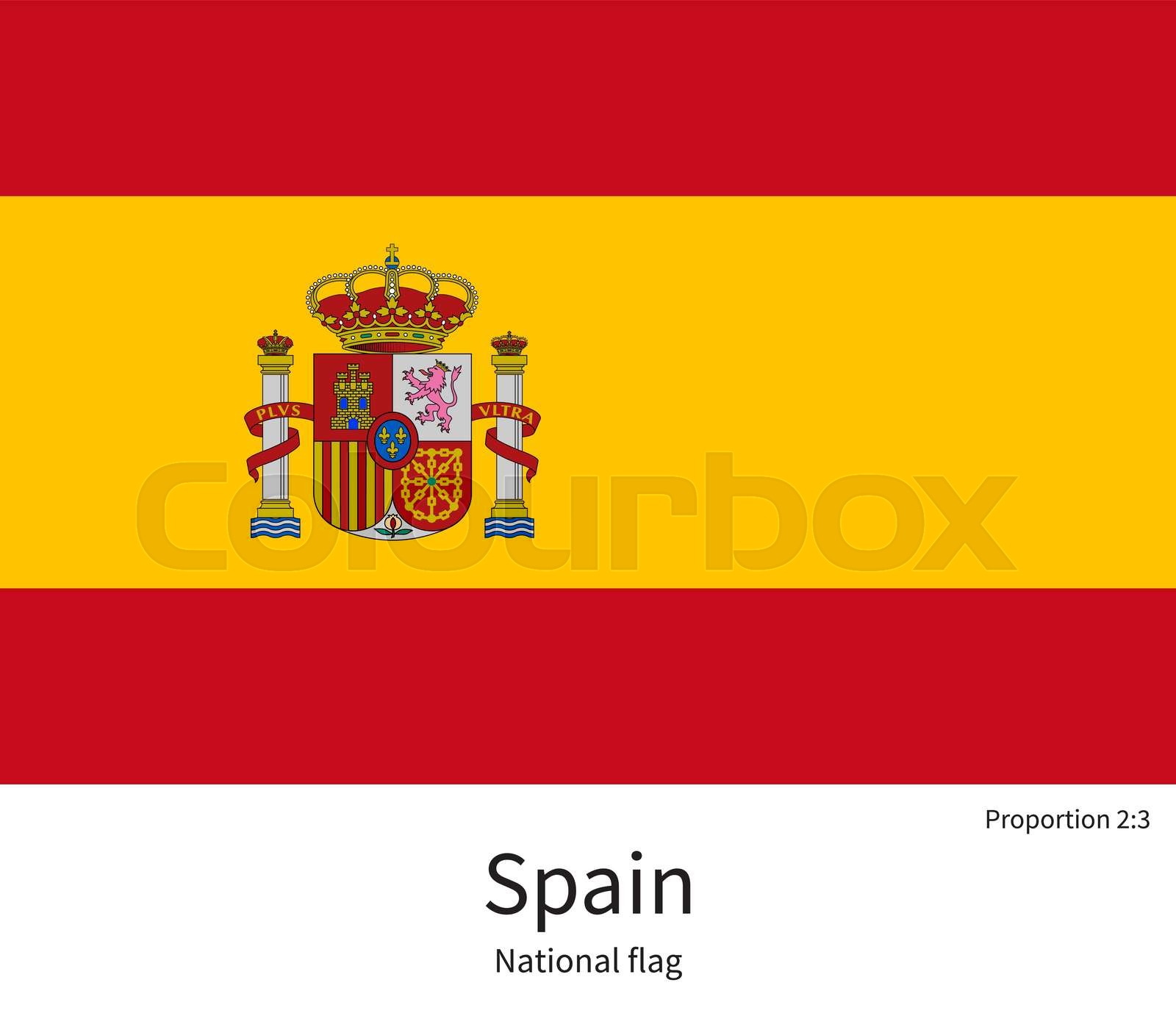 National flag of Spain with correct proportions, element, colors ...