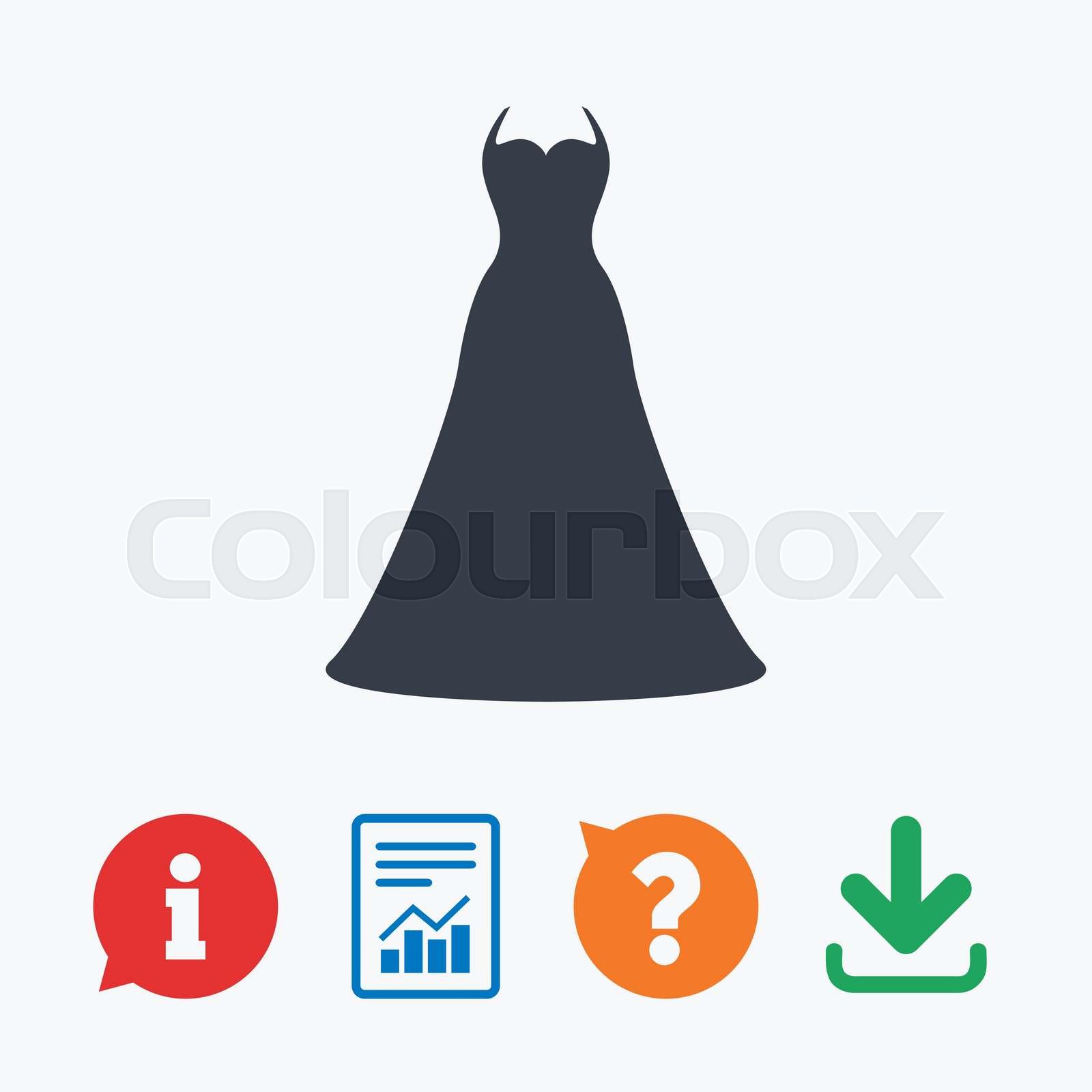 Wedding dress sign icon. Elegant bride symbol. | Stock vector | Colourbox