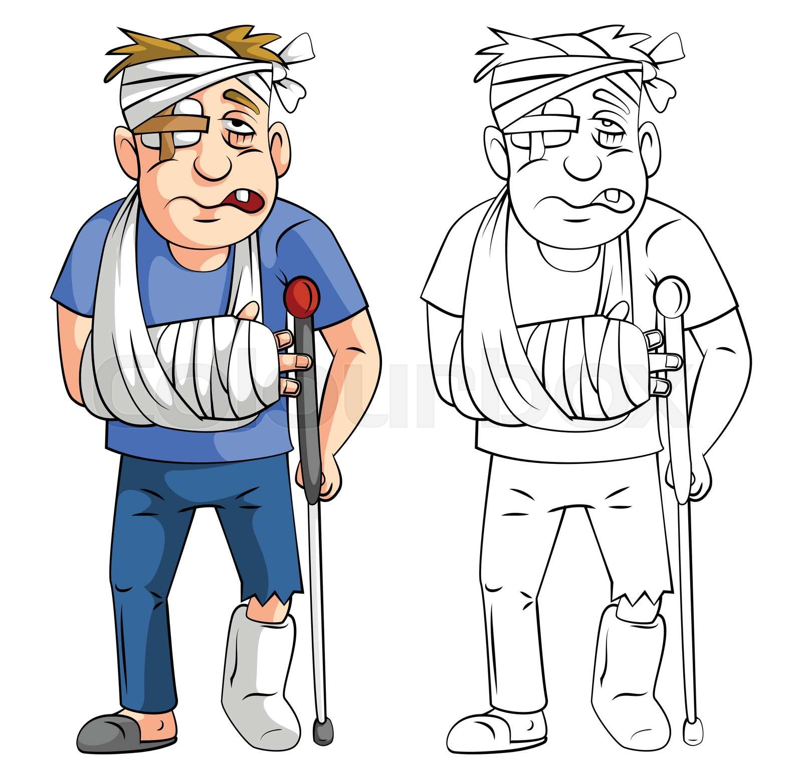 Cartoon Mann Krank Stock Vektor Colourbox