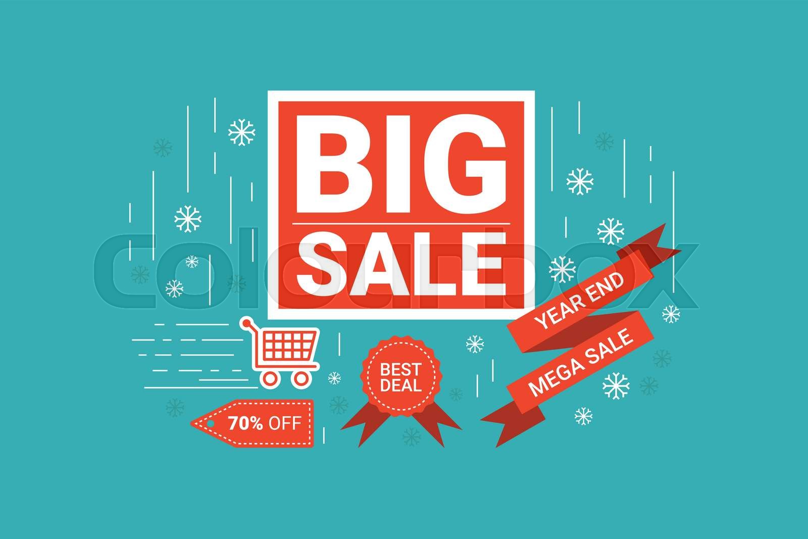 End of year big sale label | Stock vector | Colourbox