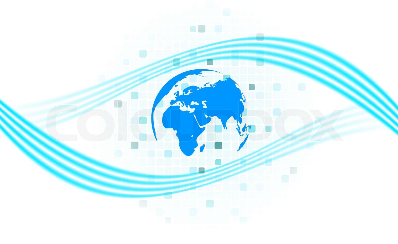 Vector abstract globe with waves | Stock vector | Colourbox