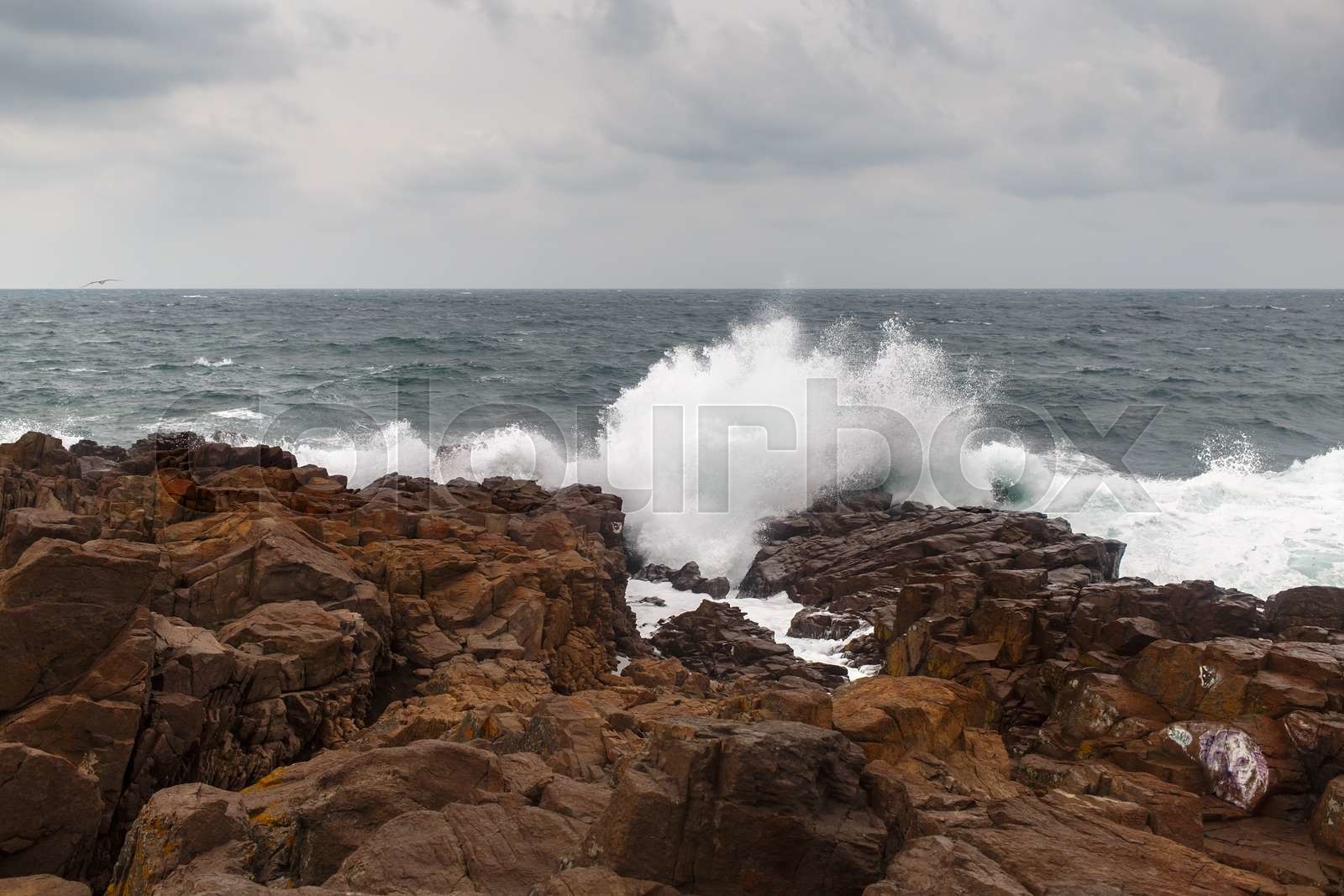 Storm wave and rocks | Stock image | Colourbox