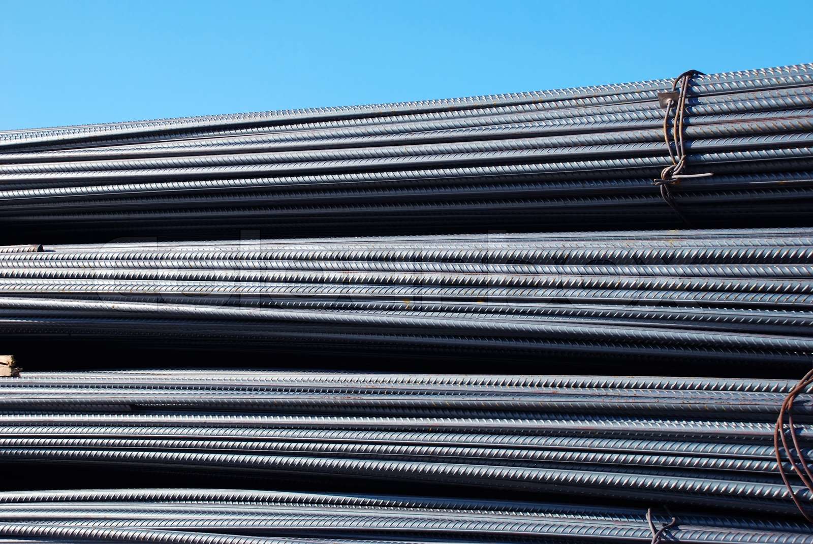 iron armature stacks on storage outdoor background | Stock image ...