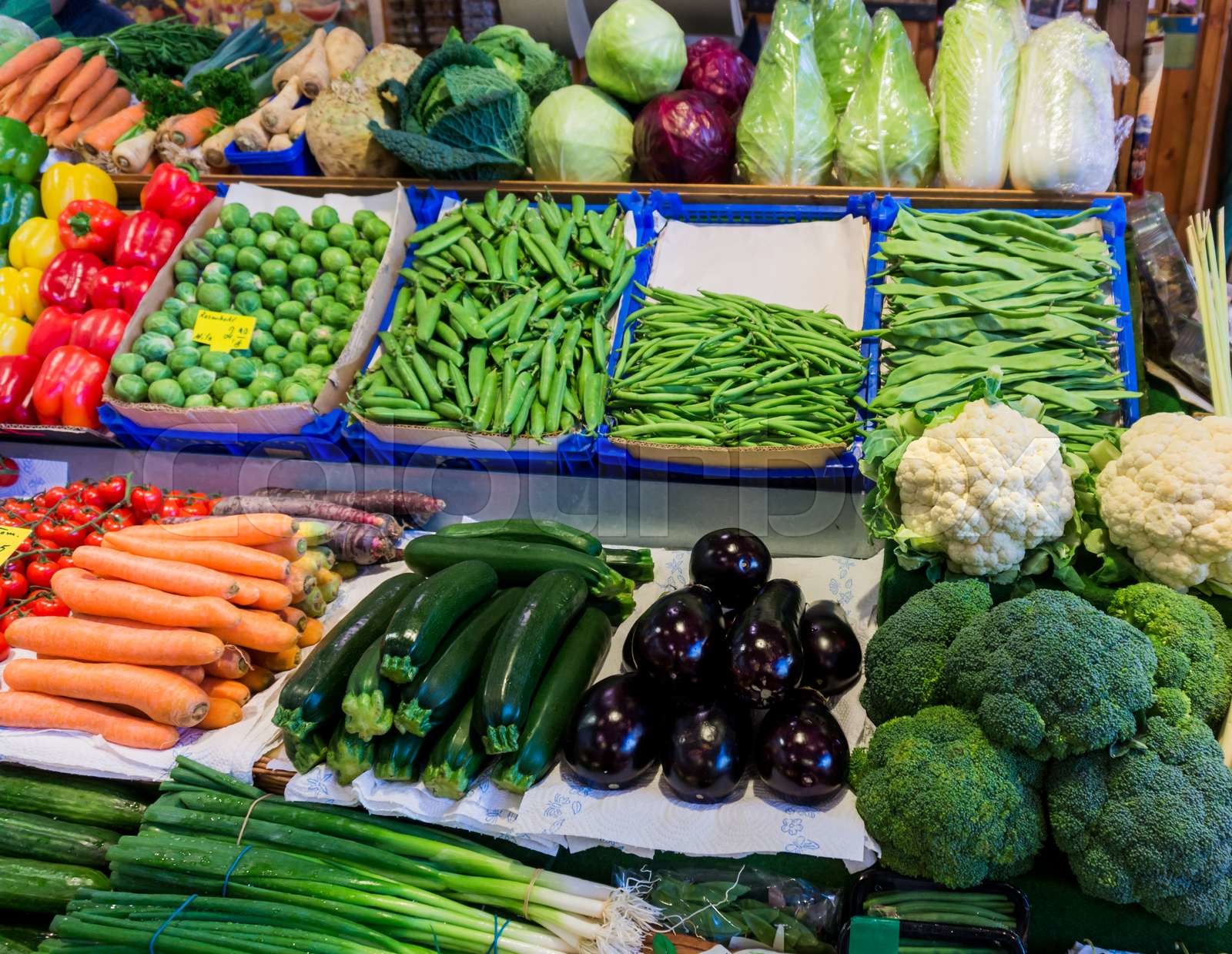 Fresh vegetables market. farmers market | Stock image | Colourbox