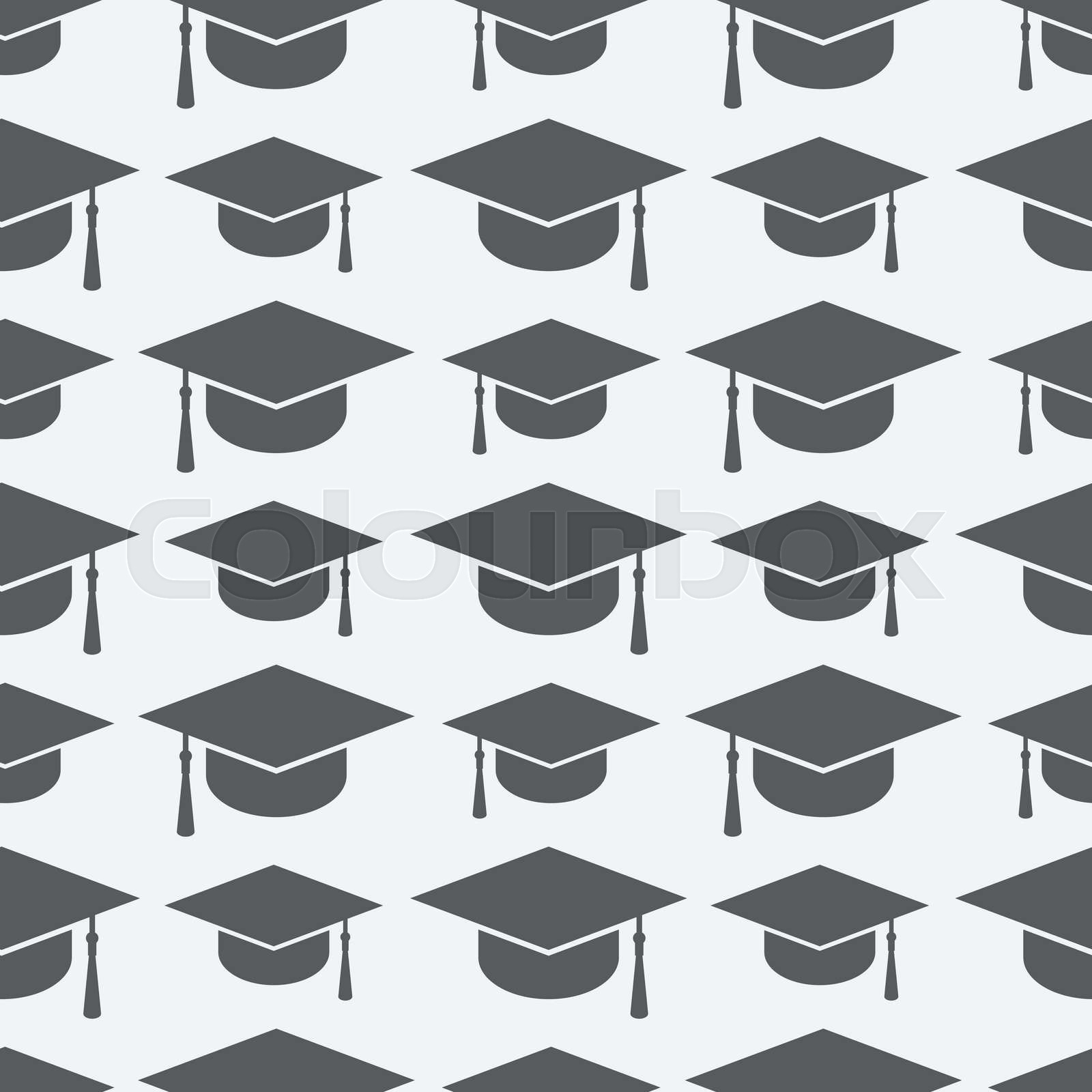 Graduation cap seamless pattern | Stock vector | Colourbox