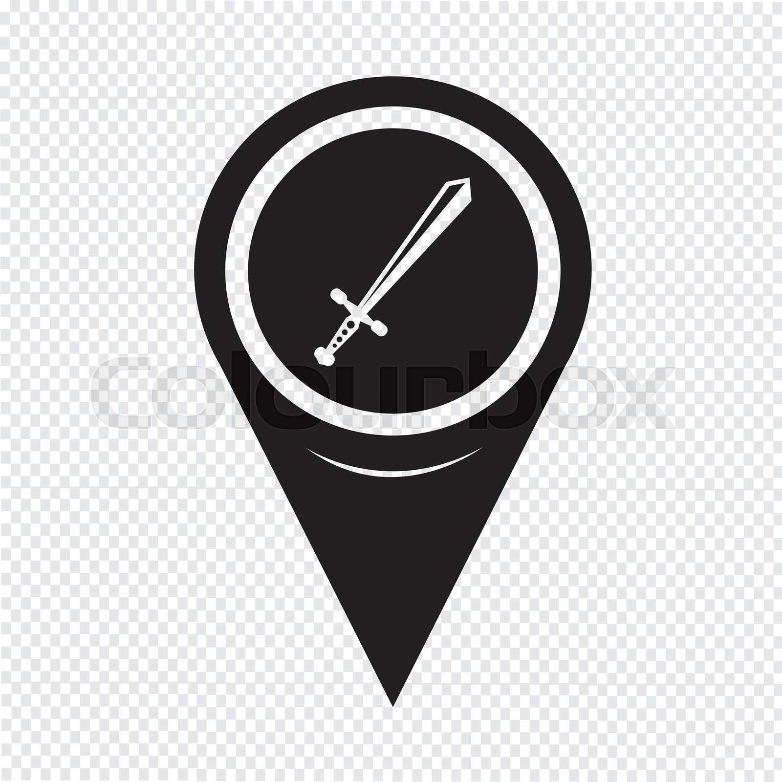 Map Pointer sword icon | Stock vector | Colourbox
