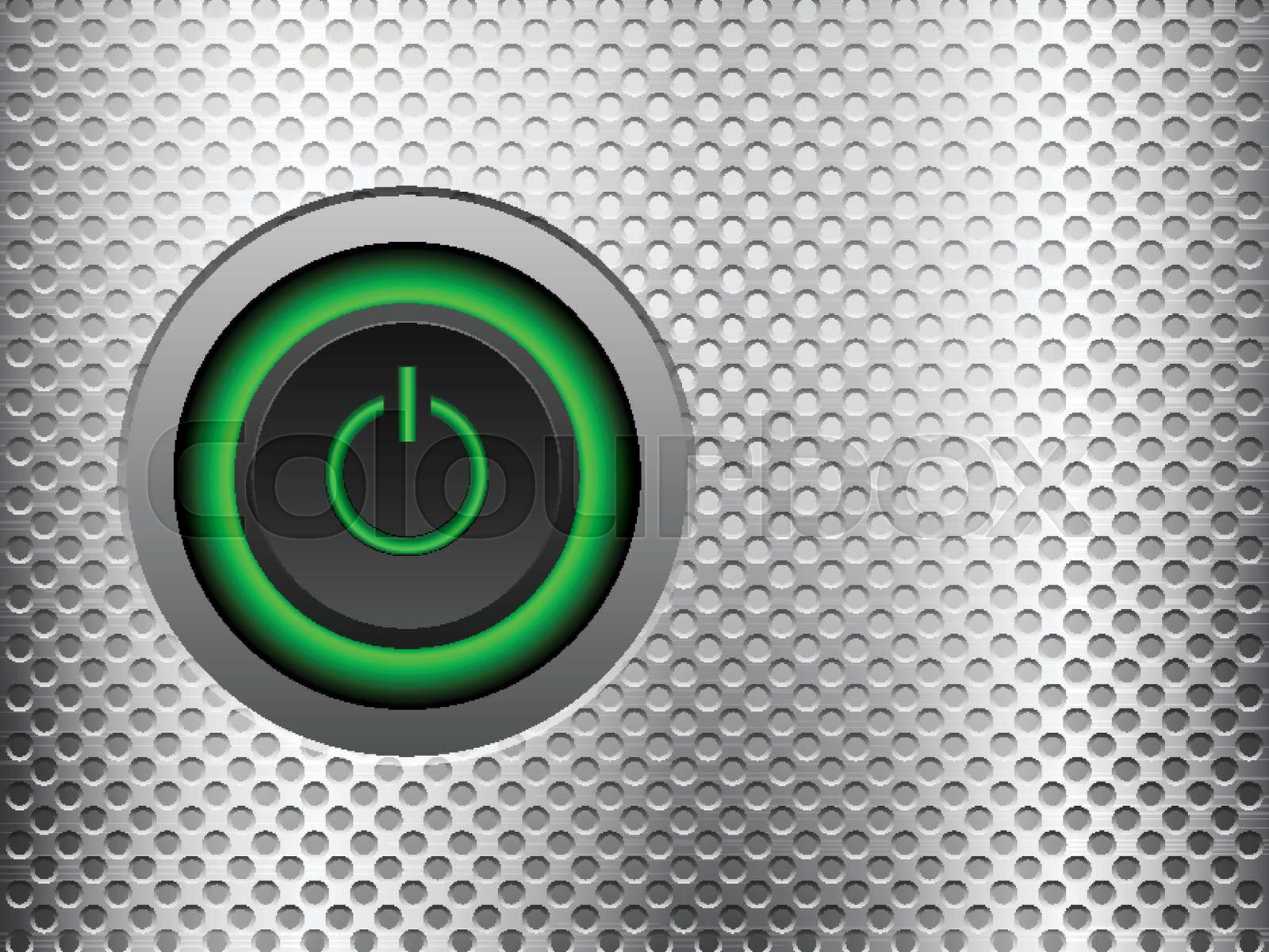 Power button metal grid | Stock vector | Colourbox