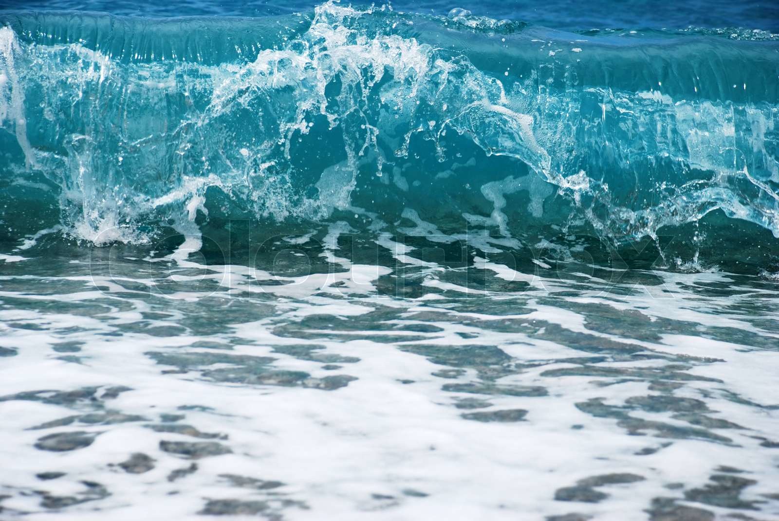 blue wave formation with foam in adriatic sea | Stock image | Colourbox