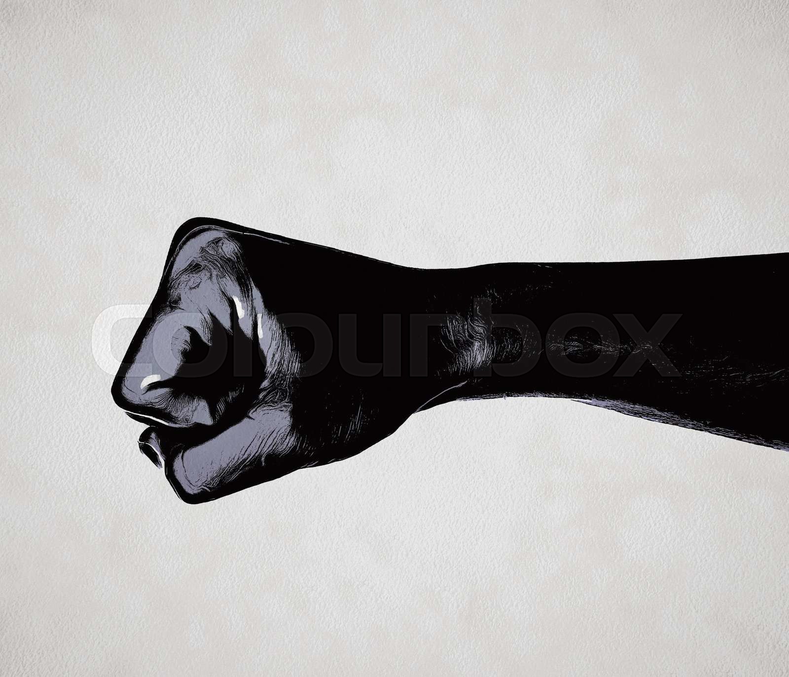 fist silhouette on white. freedom concept. Raised fist | Stock image ...