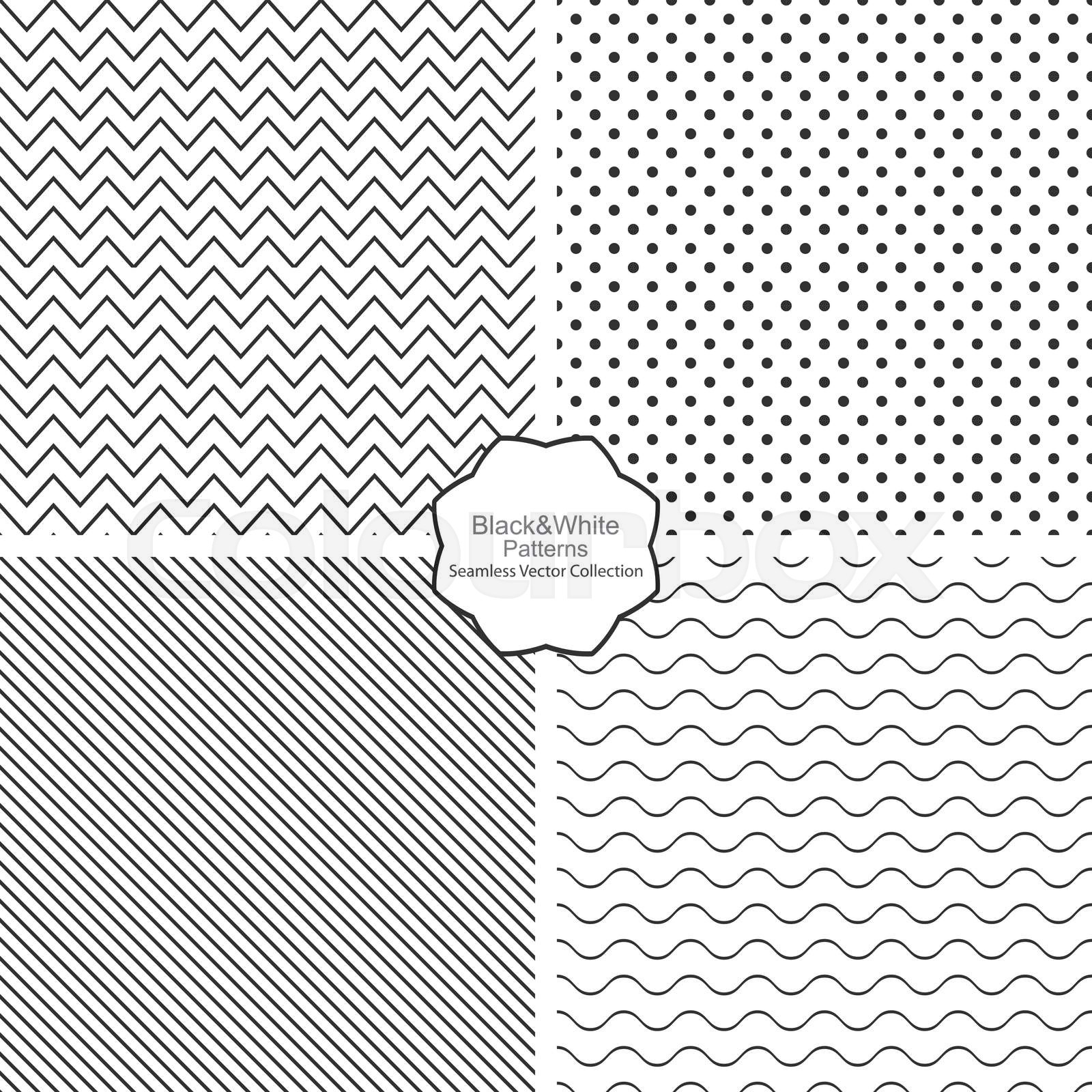 Collection of seamless vector patterns. | Stock vector | Colourbox