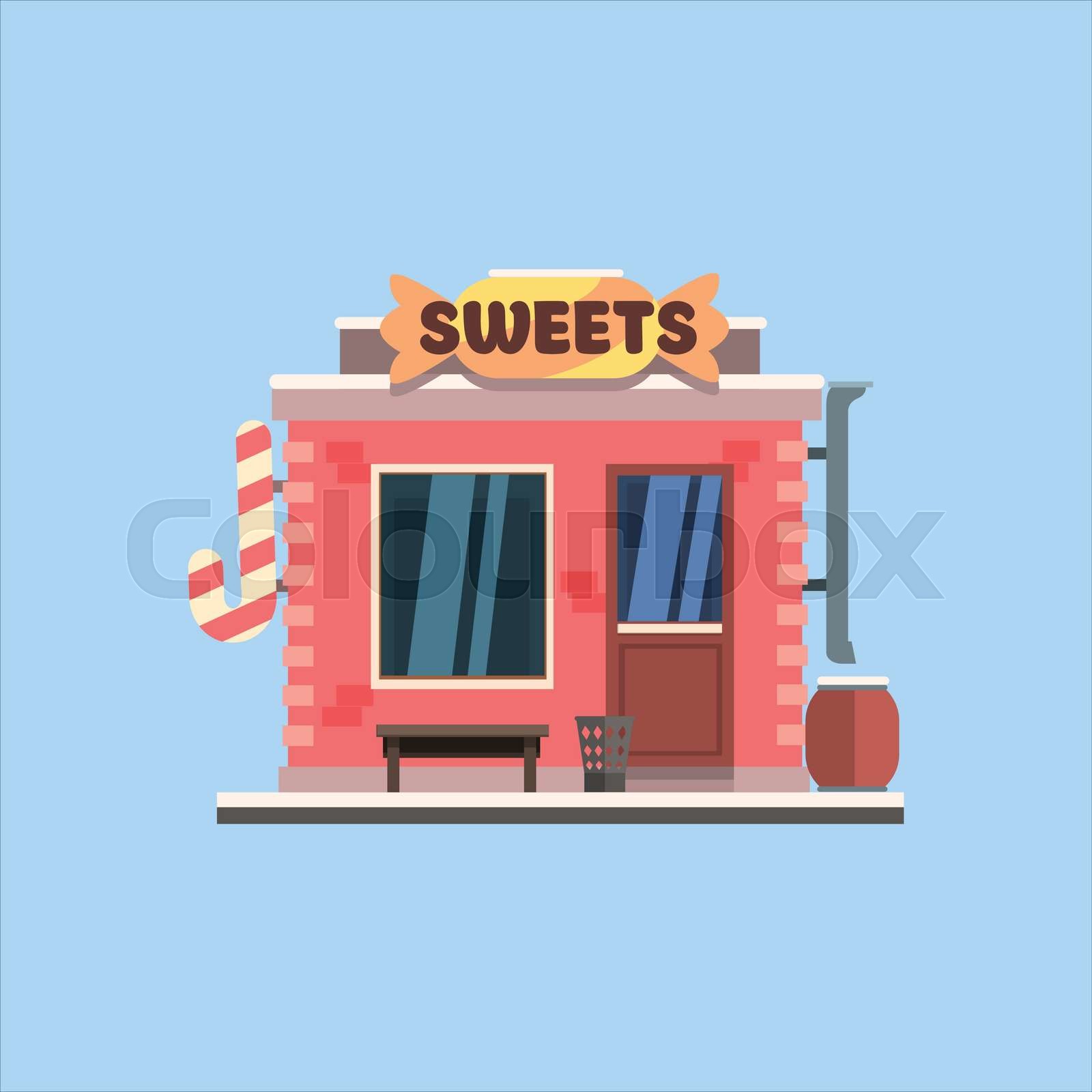 Candy Shop Front. Vector Illustration | Stock vector | Colourbox