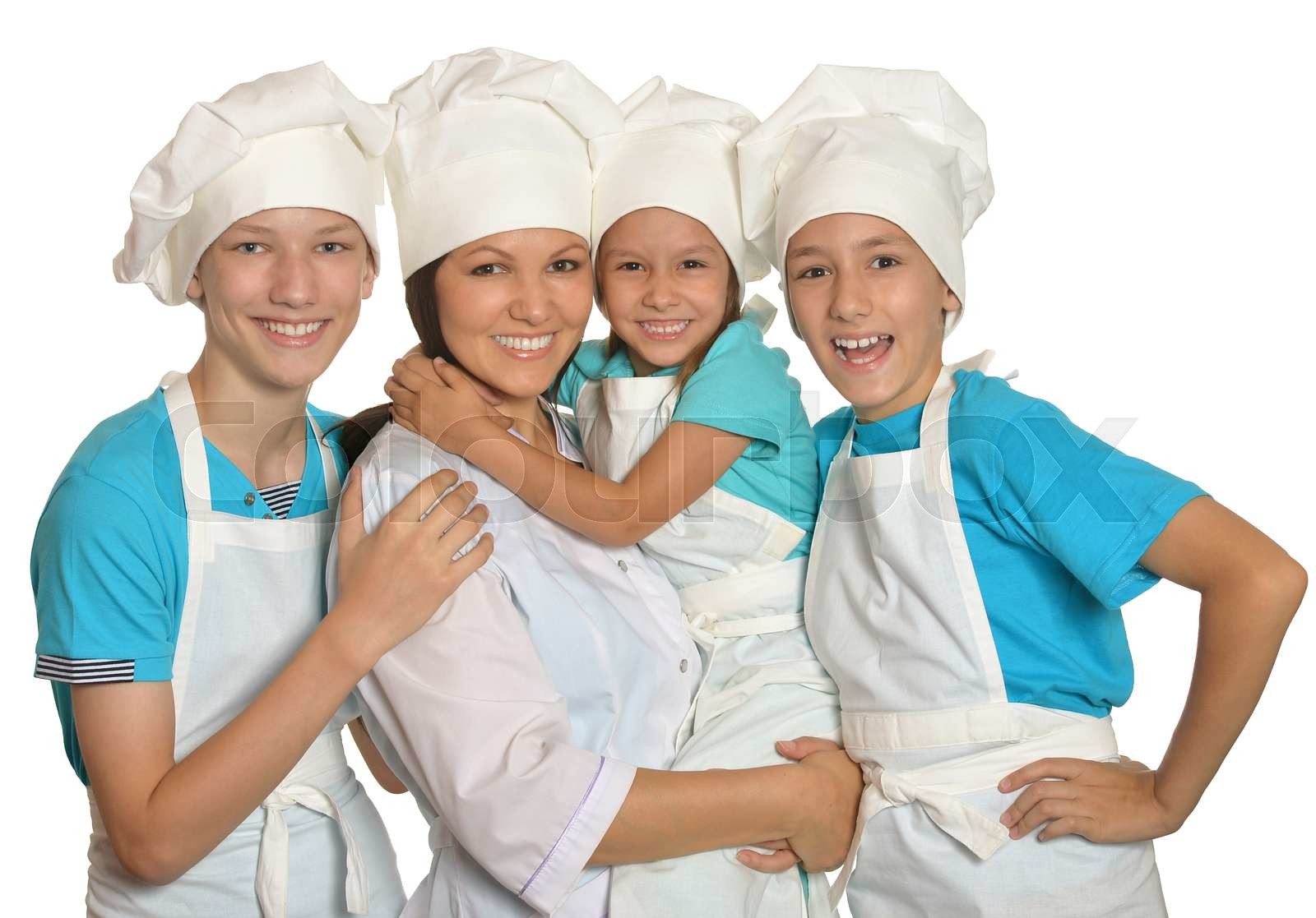family posing in chef uniforms | Stock image | Colourbox