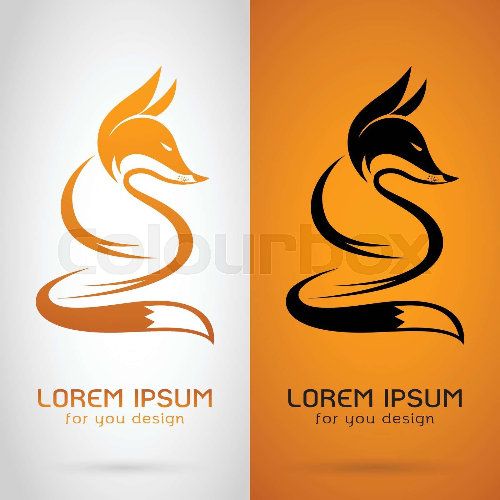 sort, hvid, ræv | Stock vektor | Colourbox