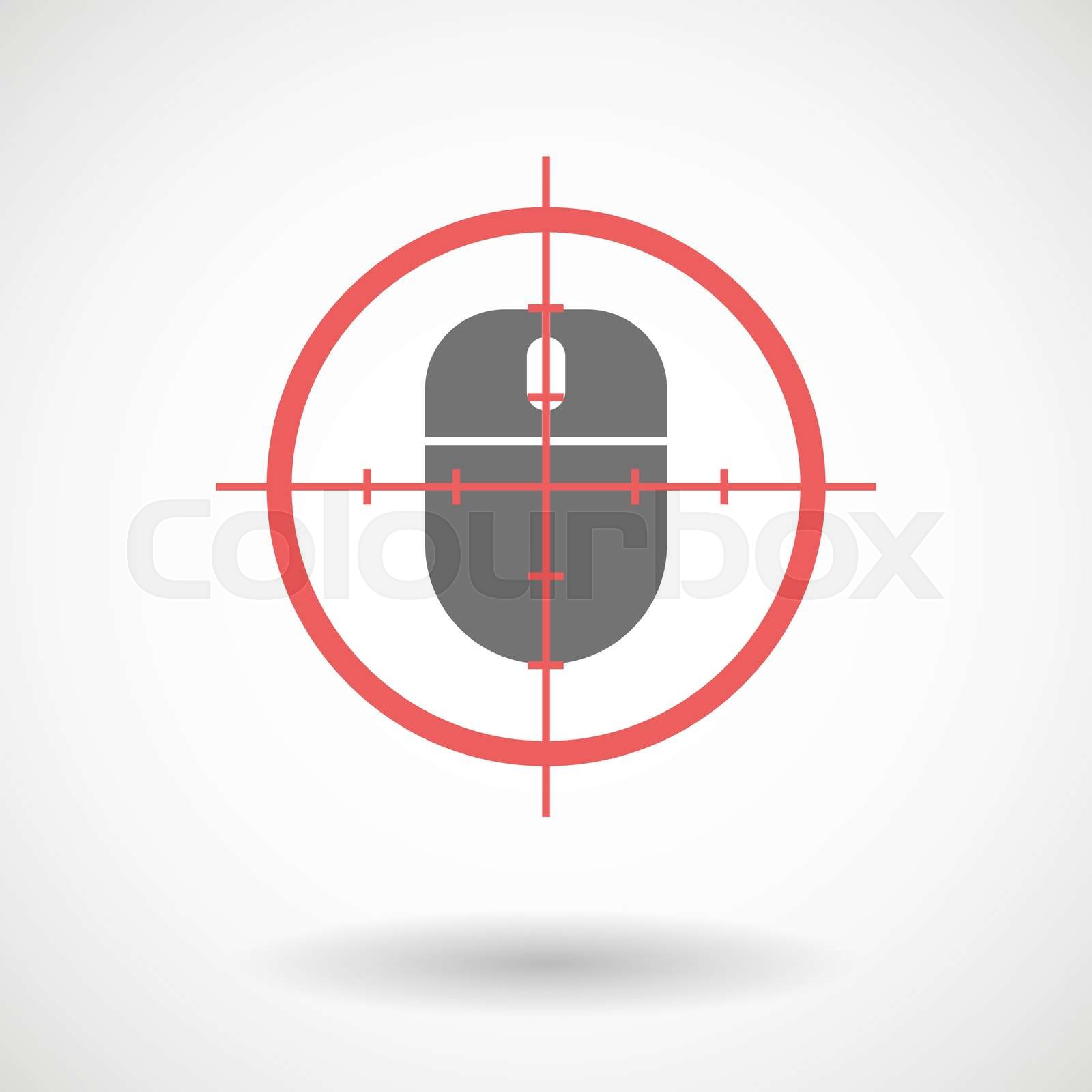 Red crosshair icon targeting a wireless mouse | Stock vector | Colourbox