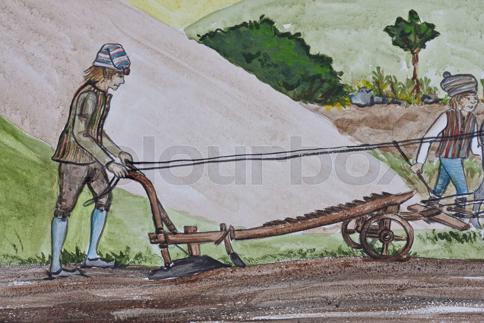 ploughman painting at a museum | Stock image | Colourbox