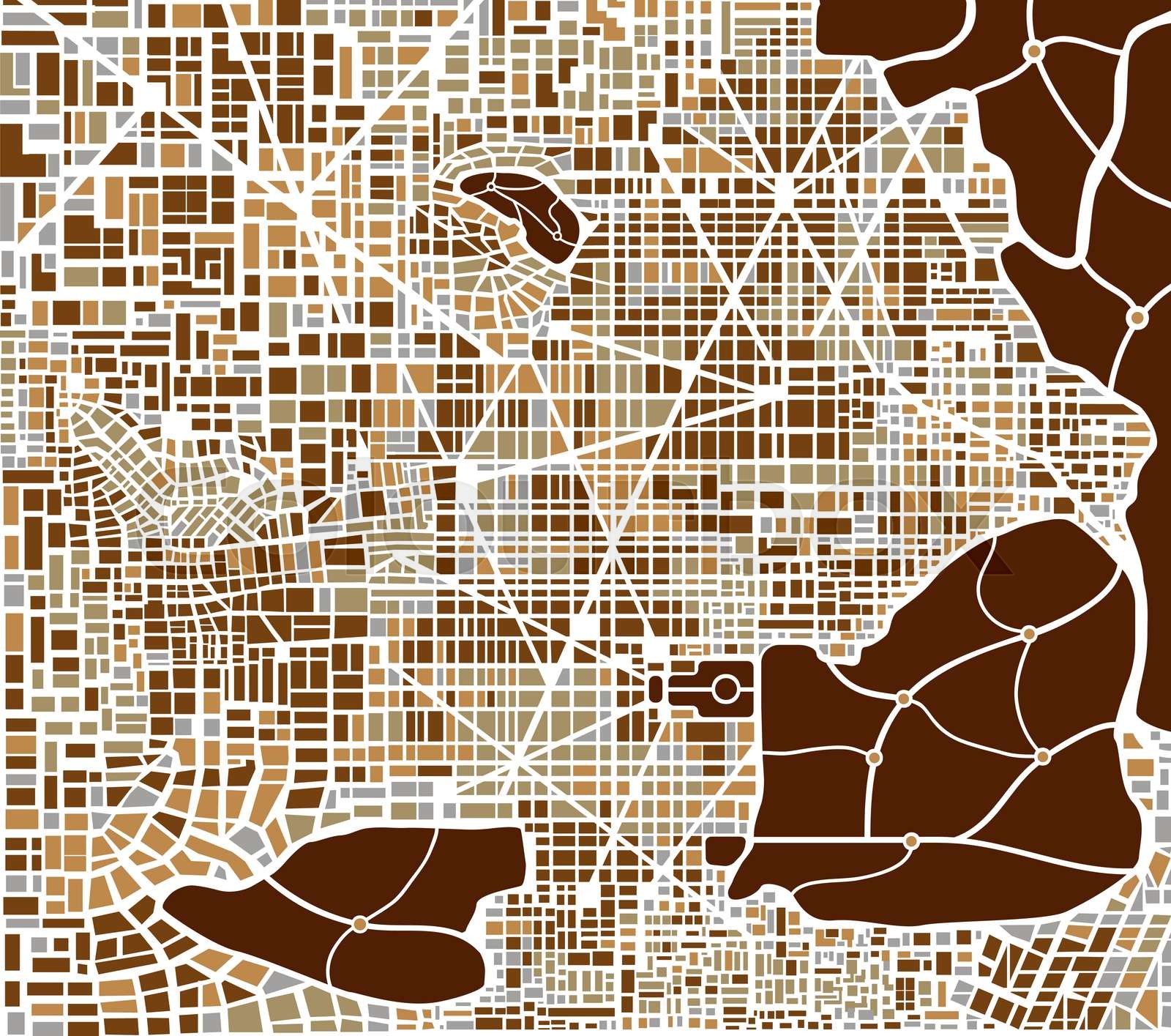 Abstract city plan | Stock vector | Colourbox