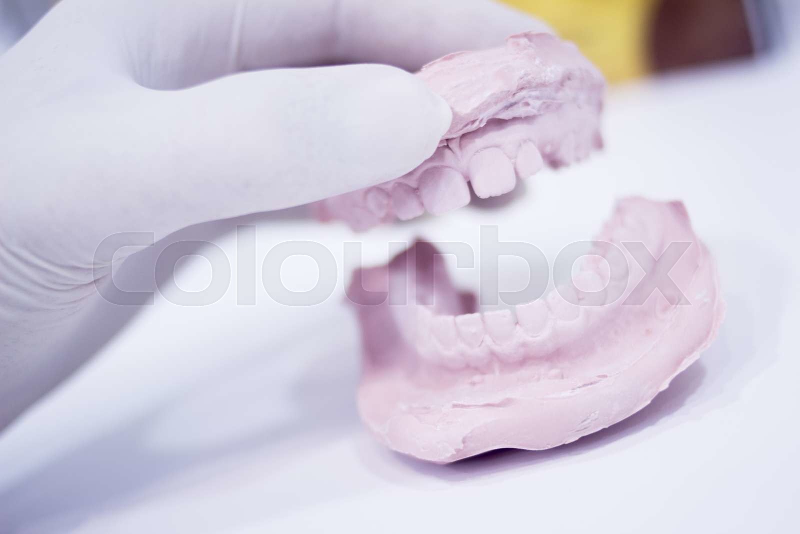 Dental mold dentists clay teeth ceramic plate cast | Stock image ...