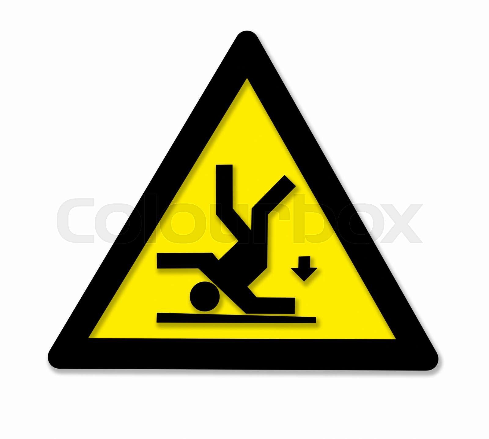 falling danger sign | Stock image | Colourbox