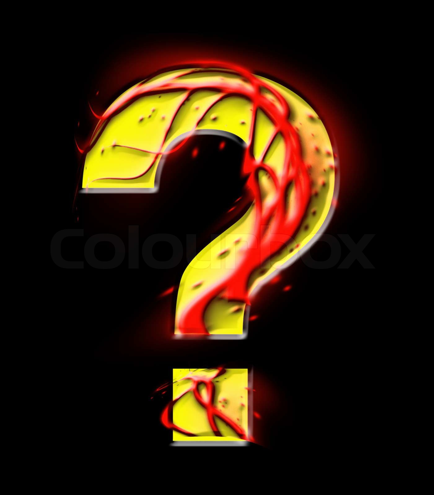 Fiery, burning question mark. | Stock image | Colourbox