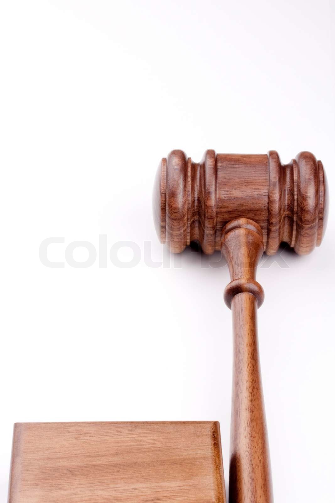 Wooden hammer used in court and in auctions. | Stock image | Colourbox
