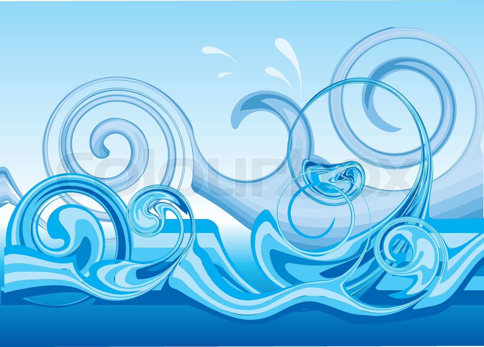 Vector stylised wave design | Stock vector | Colourbox