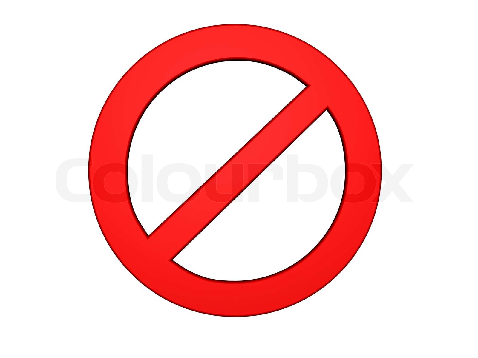 3d red stop symbol isolated on white | Stock image | Colourbox