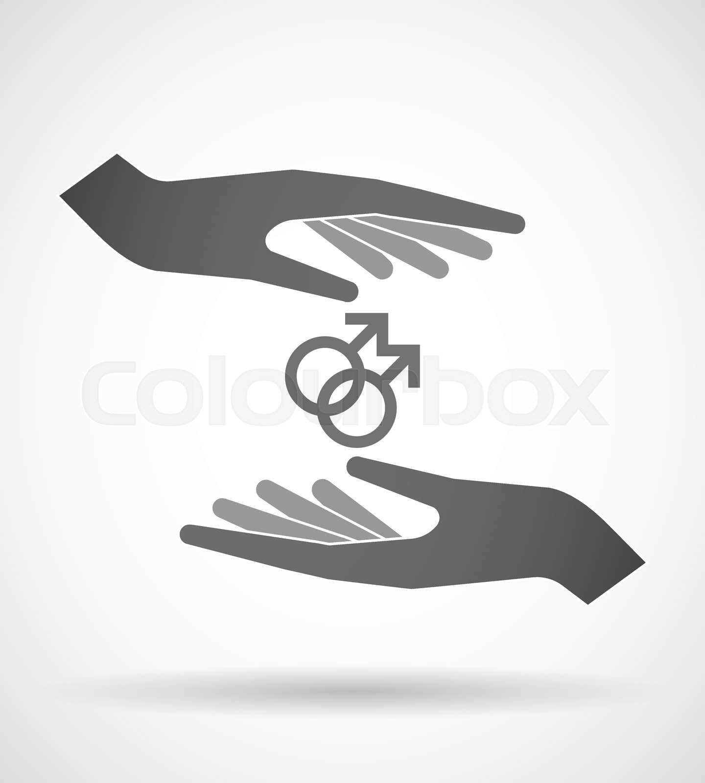 Two hands protecting or giving a gay sign | Stock vector | Colourbox