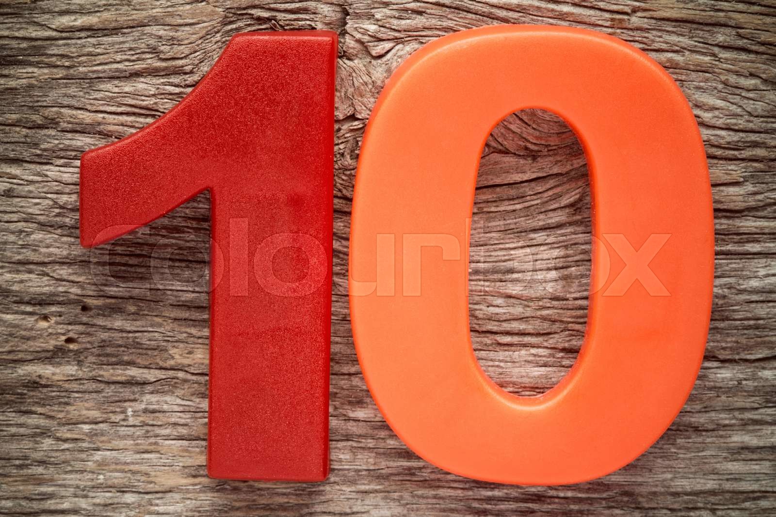 Plastic number ten | Stock image | Colourbox