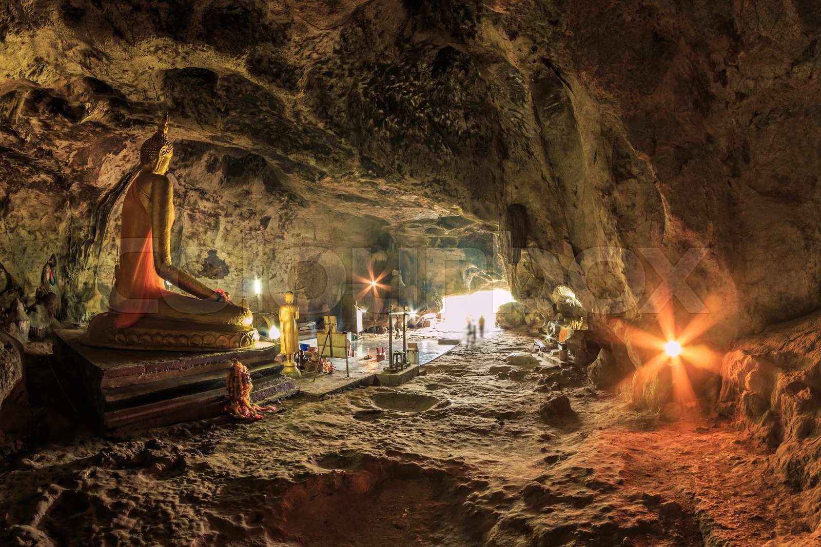 highlight krasae cave and buddha Kanchanaburi Thailand | Stock image ...