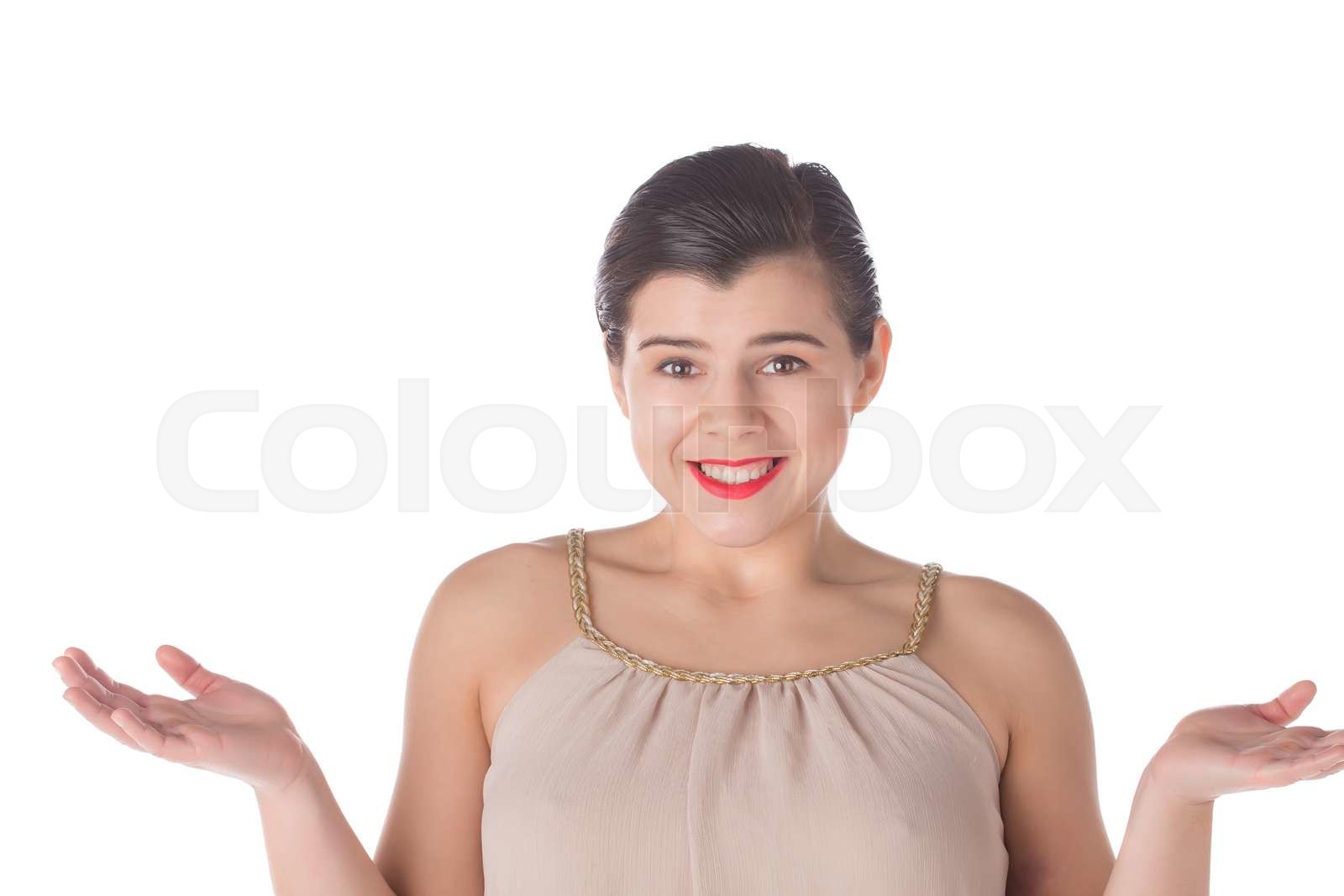 Woman shrugged shoulders | Stock image | Colourbox