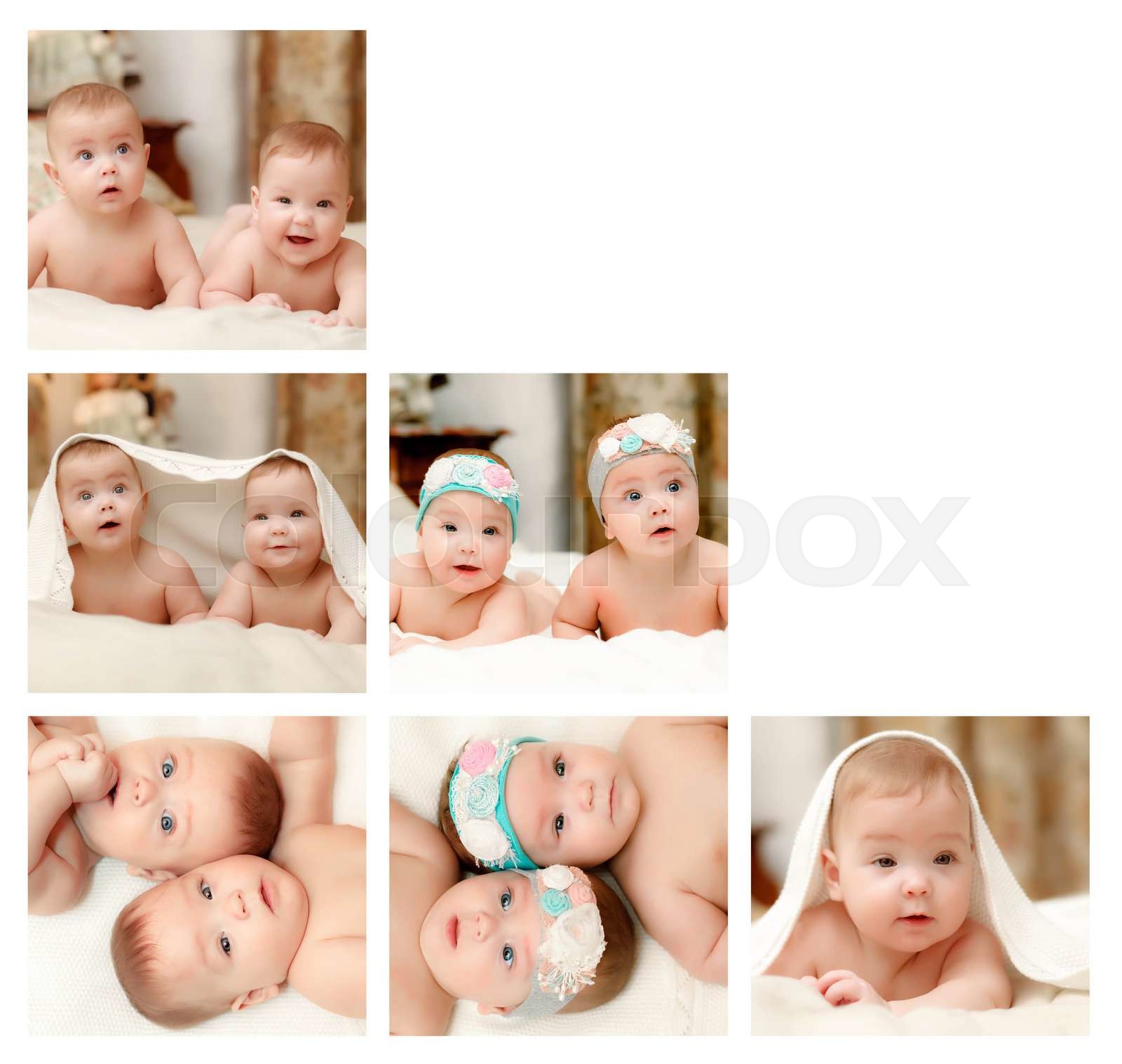 Newborn baby collage | Stock image | Colourbox