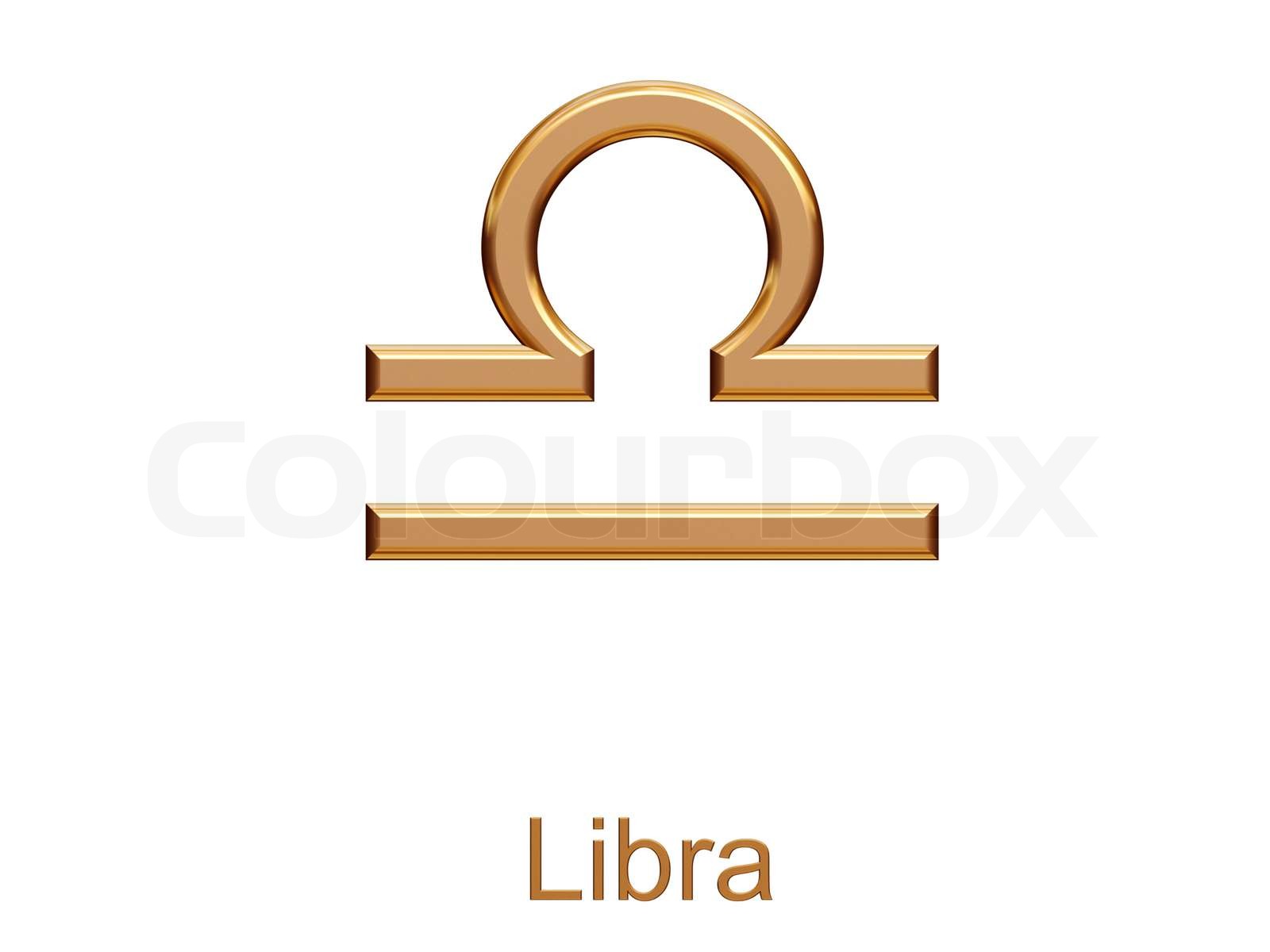 libra - golden astrological zodiac symbol isolated on white | Stock ...