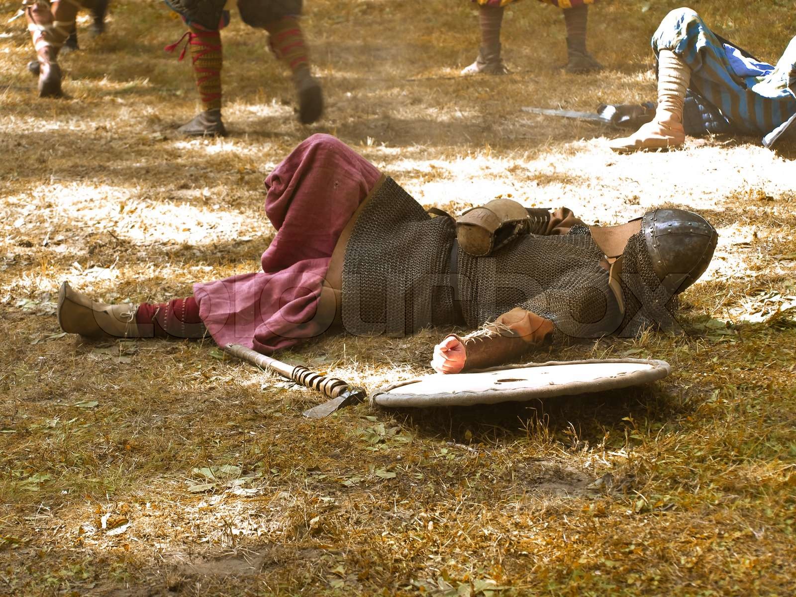 wounded knights lie up on the battle-field | Stock image | Colourbox