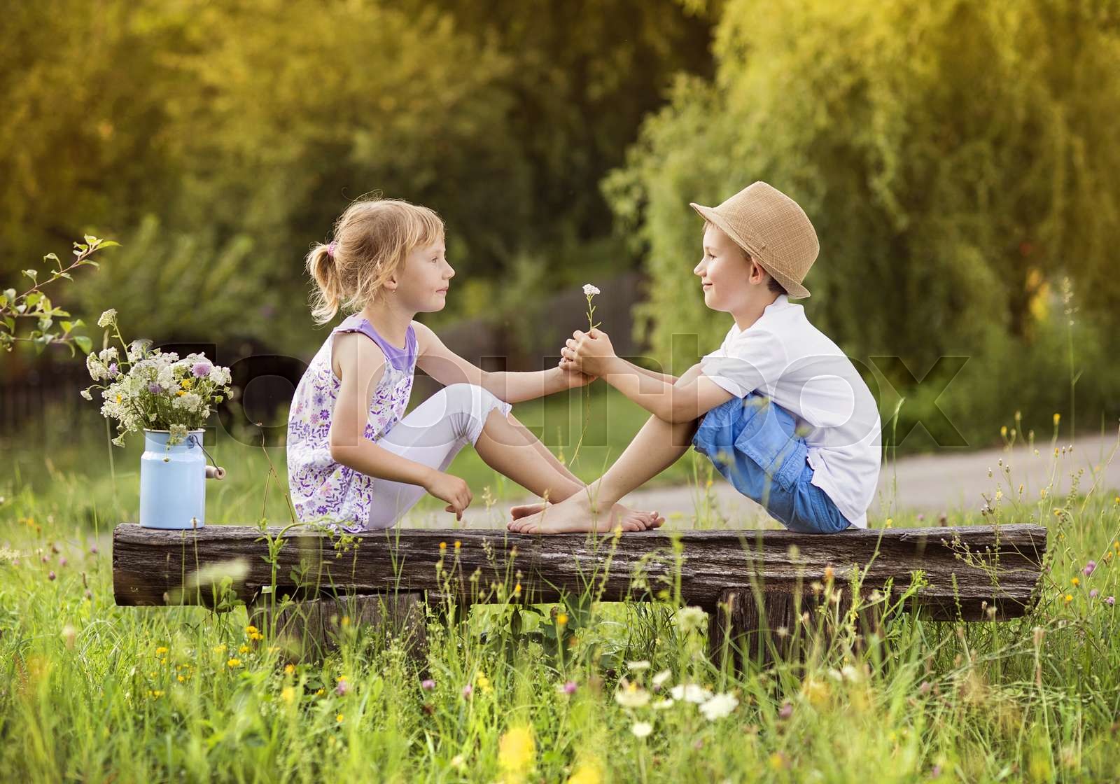 Cute kids in love | Stock image | Colourbox