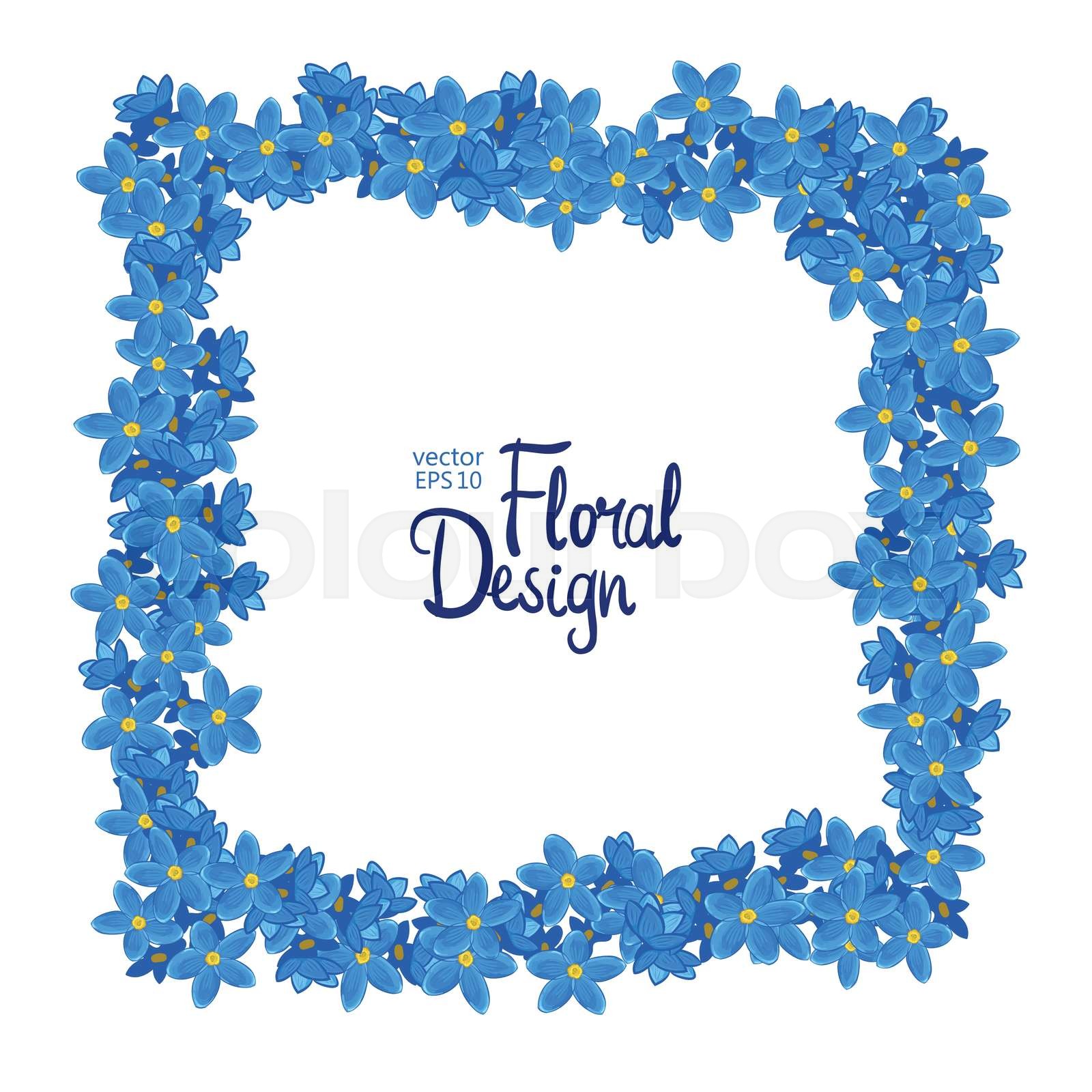 Vector frame with forget-me-not flowers | Stock vector | Colourbox