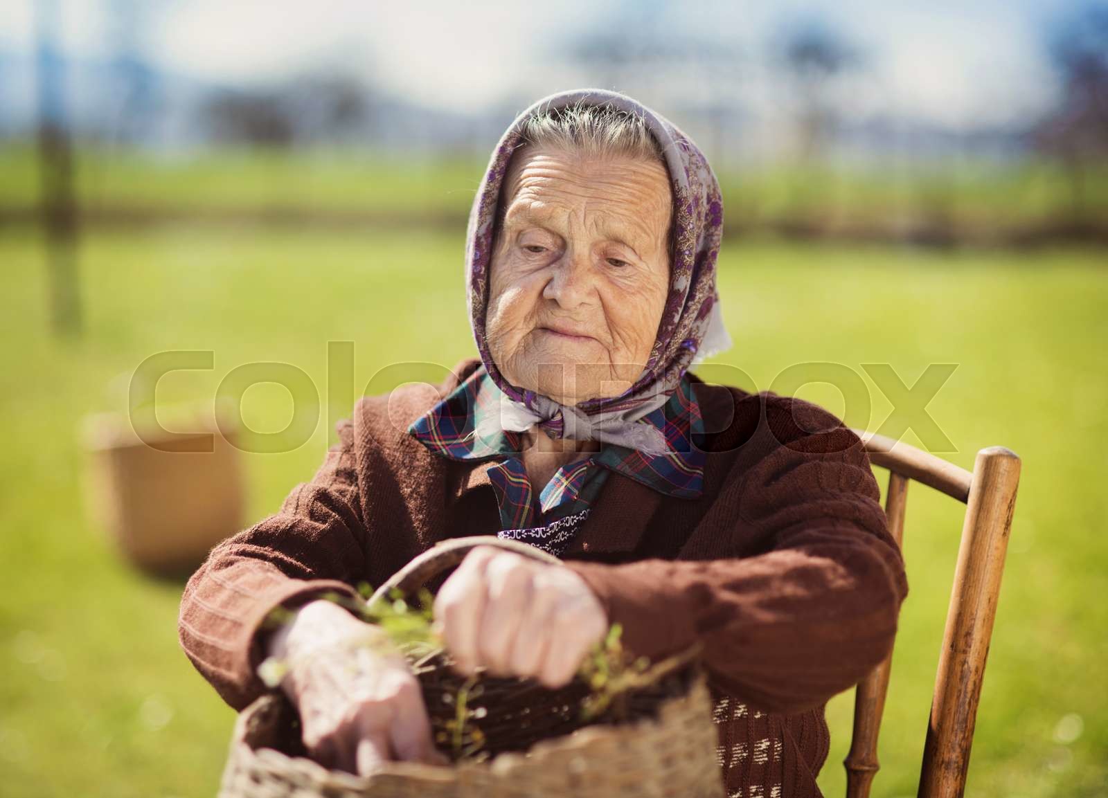 Old woman relaxing | Stock image | Colourbox