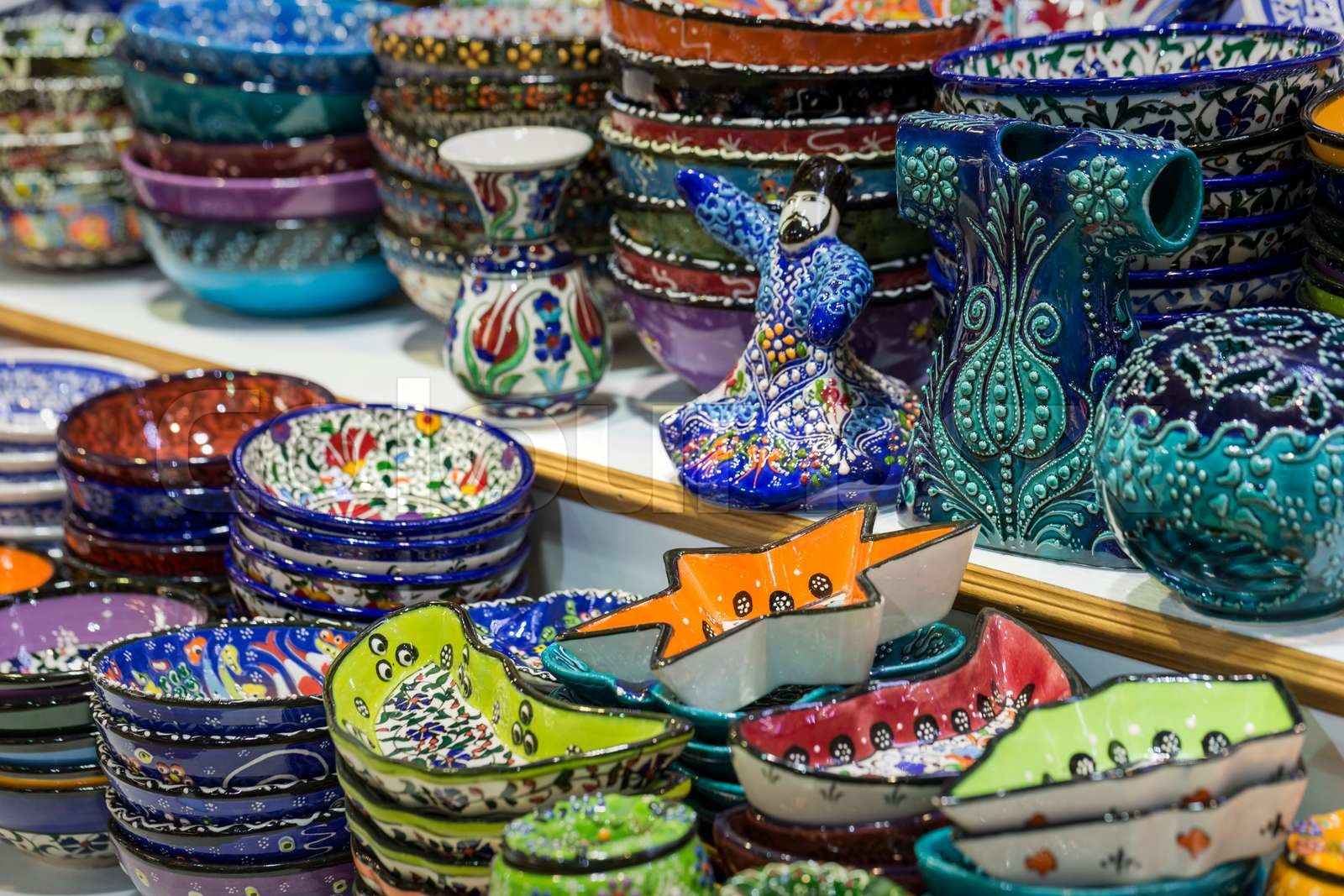Traditional Turkish ceramics on the Grand Bazaar | Stock image | Colourbox