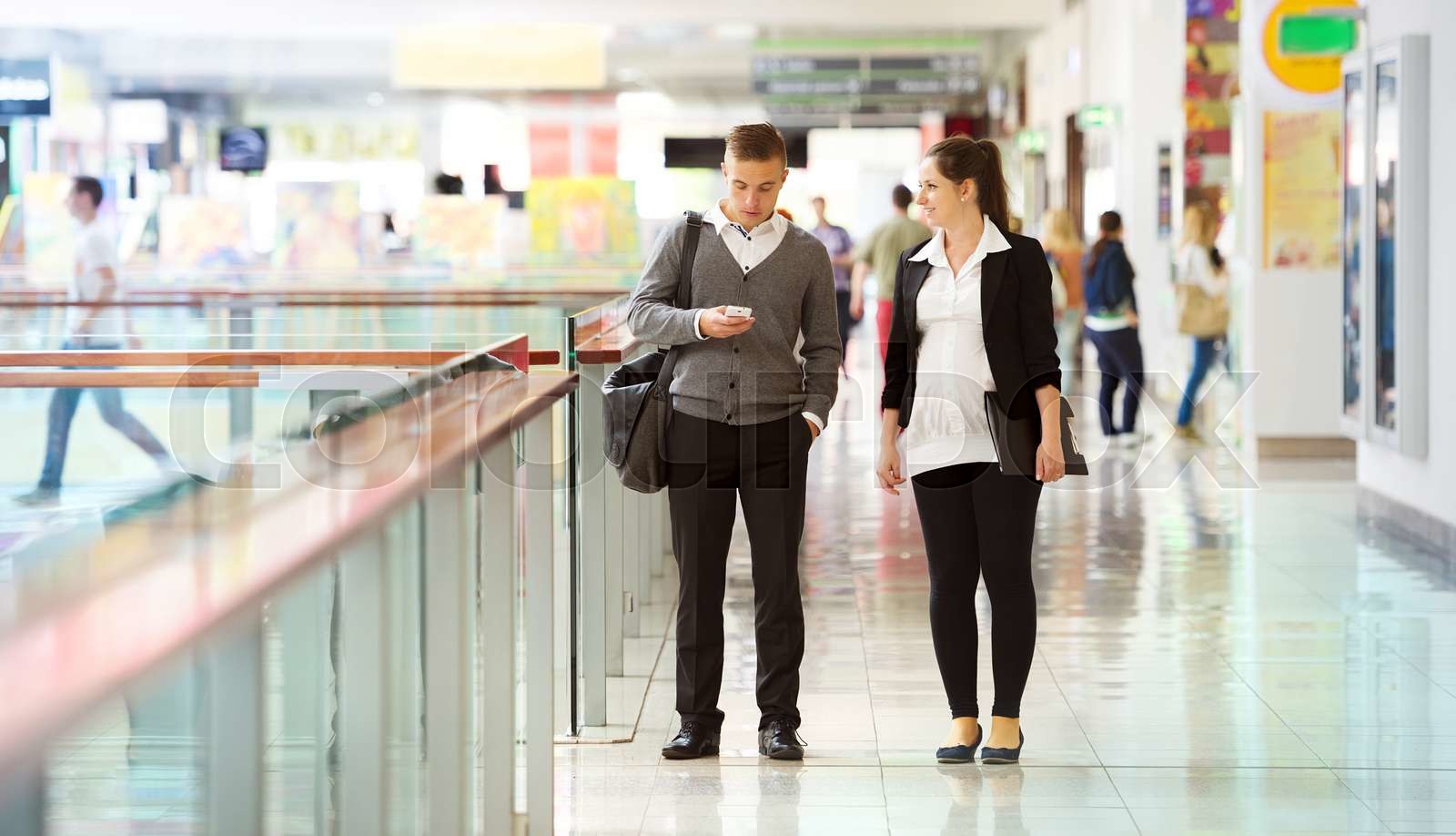 Business meeting in shopping mall | Stock image | Colourbox