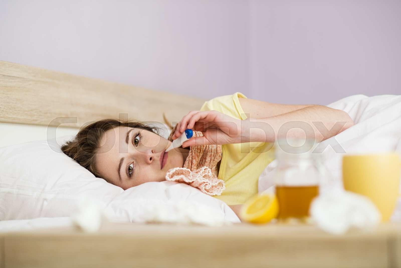 Sick woman | Stock image | Colourbox