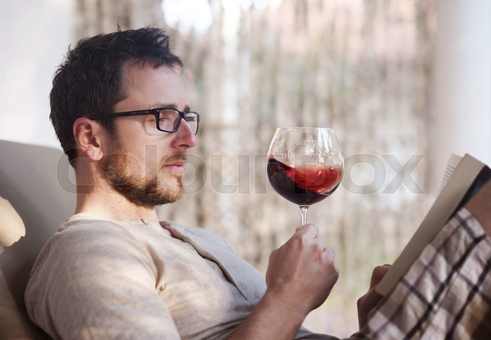 Man drinking wine | Stock image | Colourbox