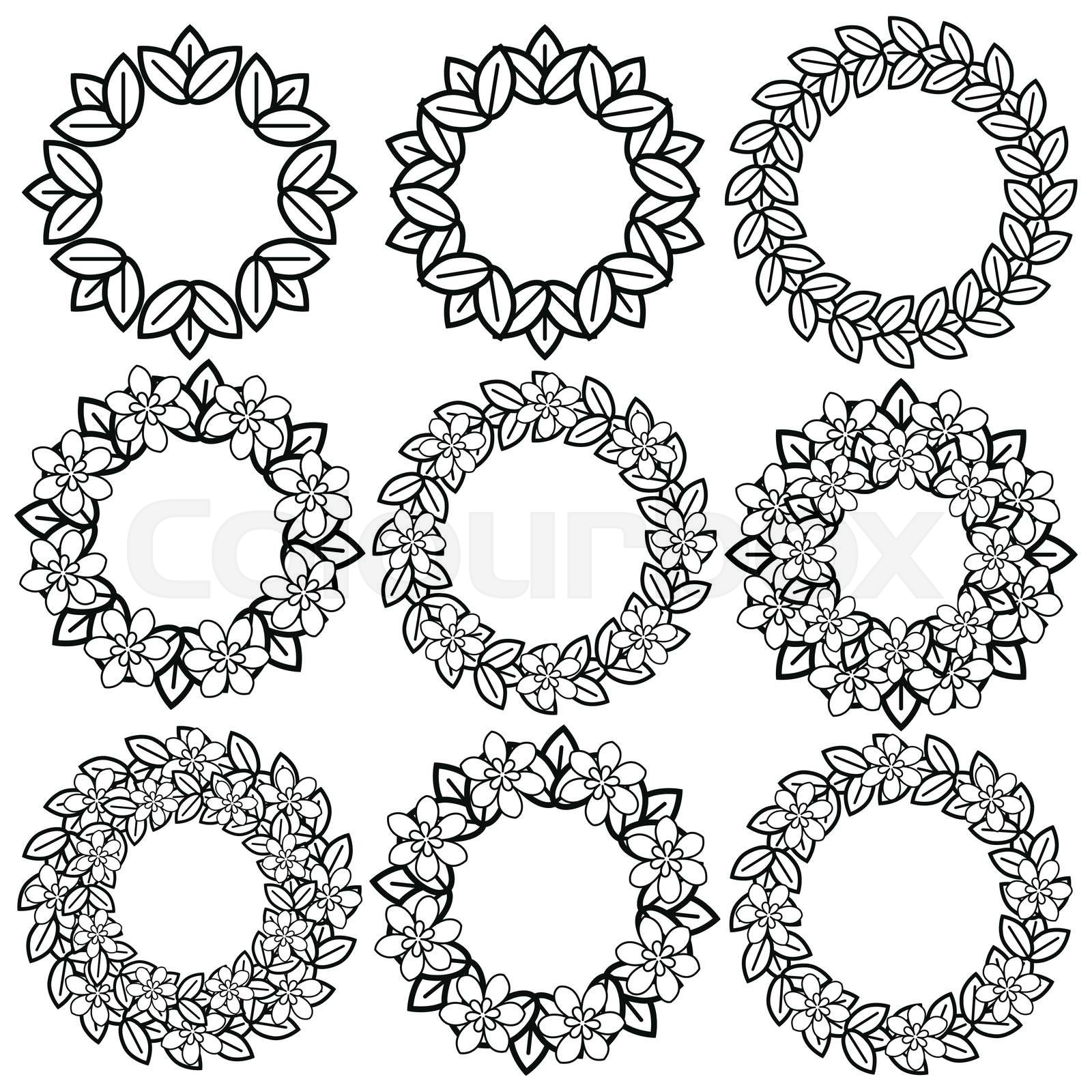 Decorative plant frames | Stock vector | Colourbox