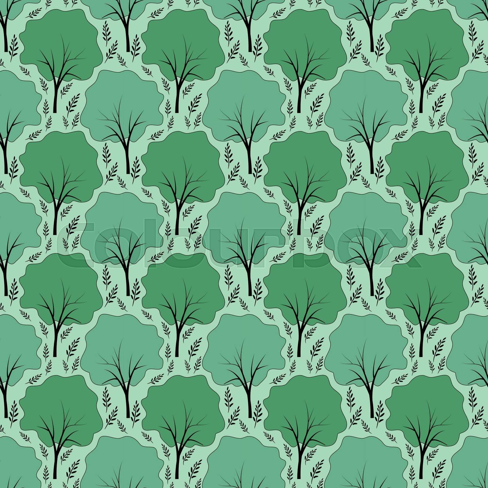 Seamless trees pattern | Stock vector | Colourbox