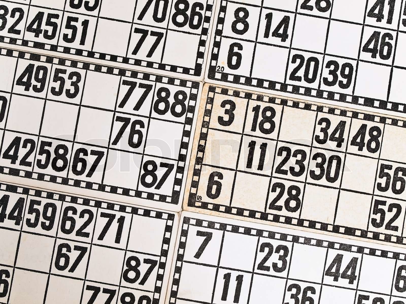 lotto white cards with numbers | Stock image | Colourbox