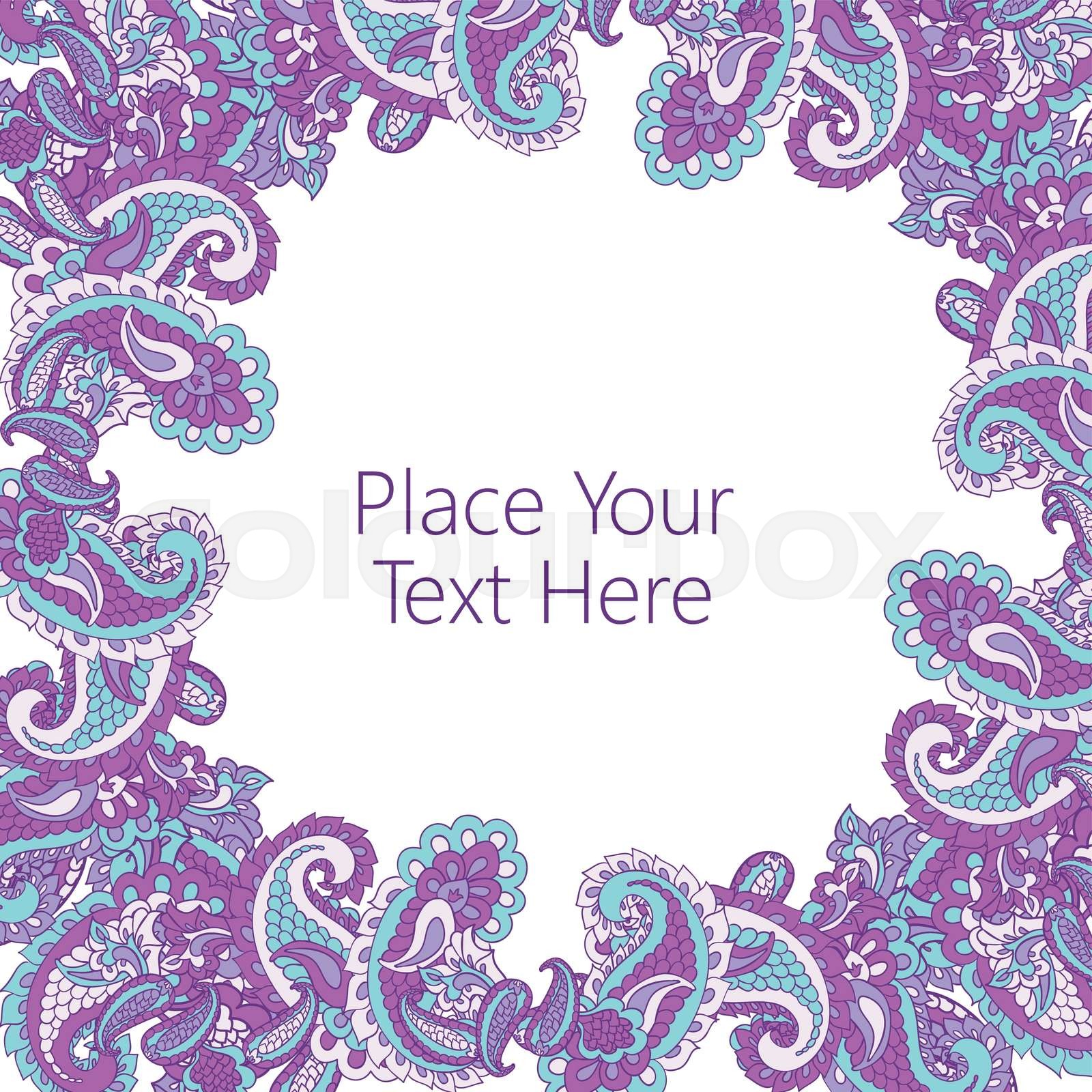 Abstract paisley frame | Stock vector | Colourbox