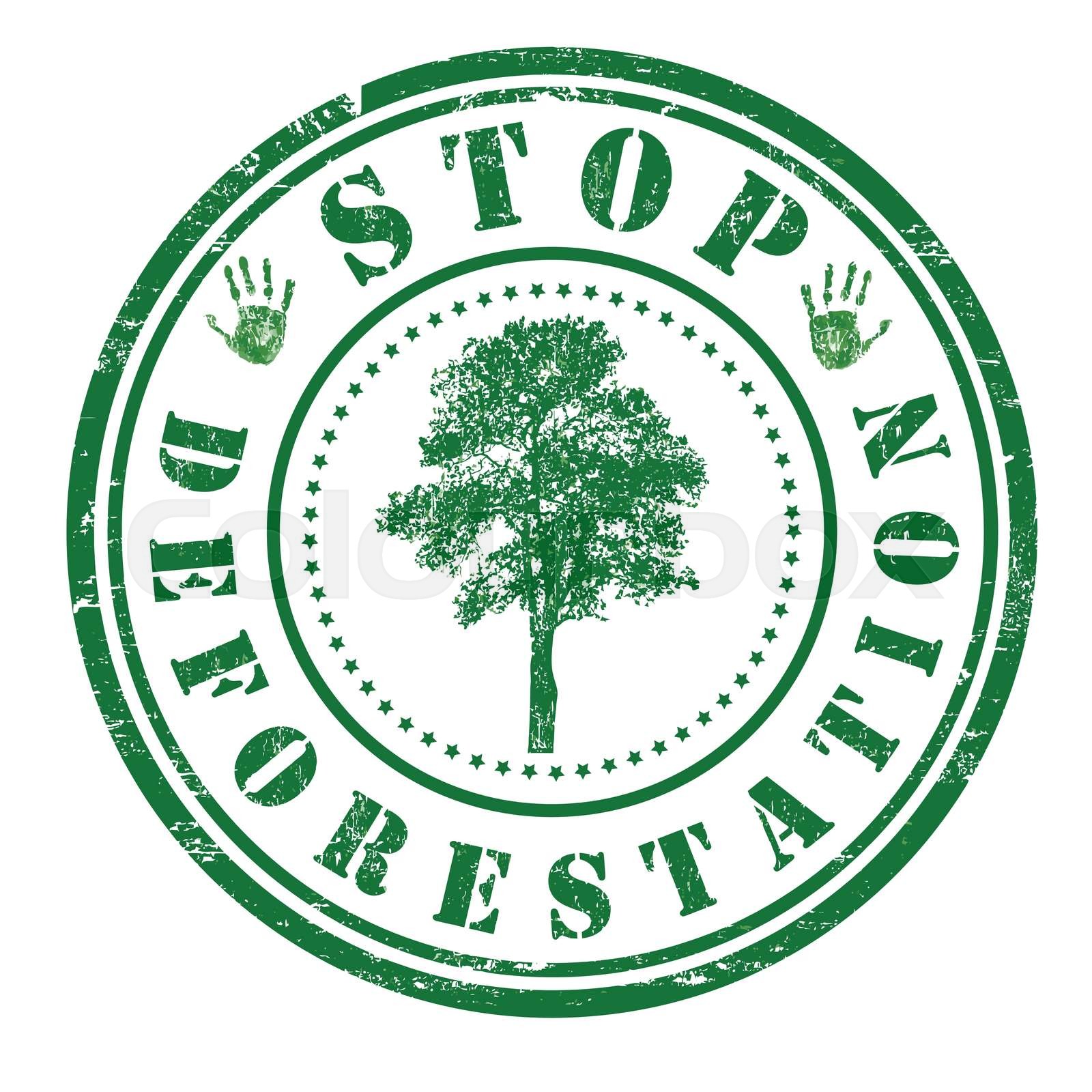 Stop deforestation stamp | Stock vector | Colourbox