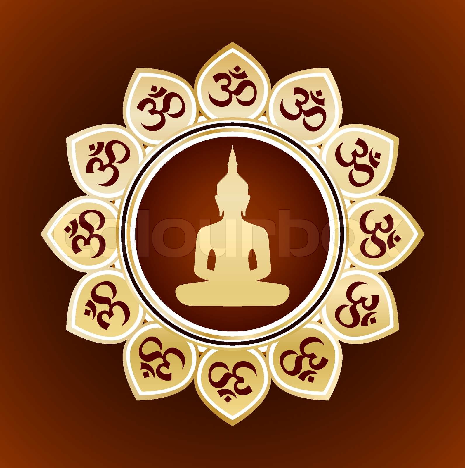 ornate card with buddha | Stock vector | Colourbox