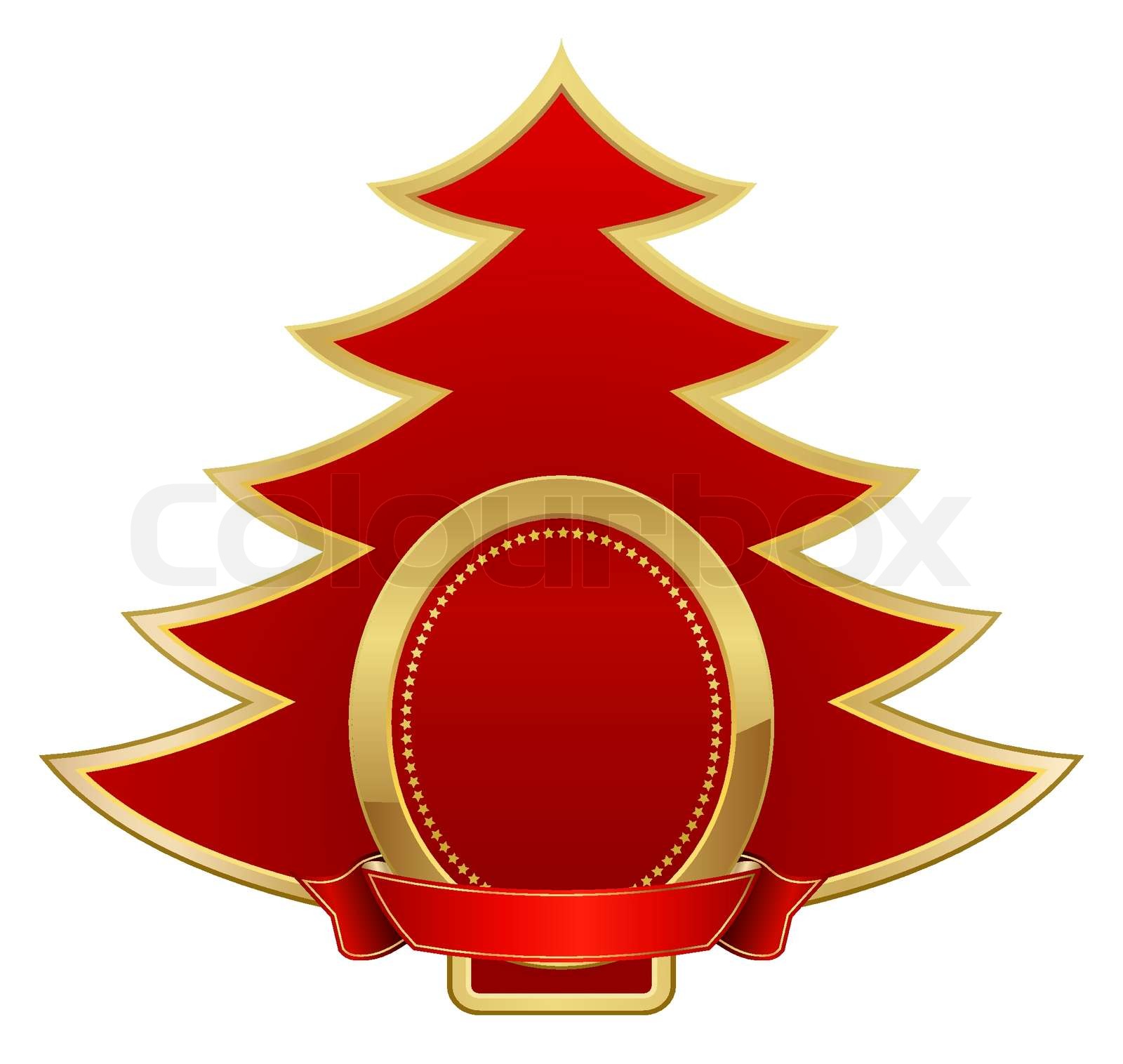 red christmas emblem | Stock vector | Colourbox