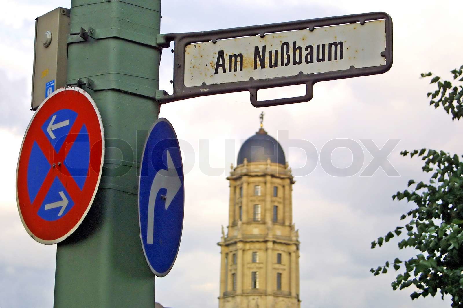 Road signs on a post in Berlin city, Germany | Stock image | Colourbox