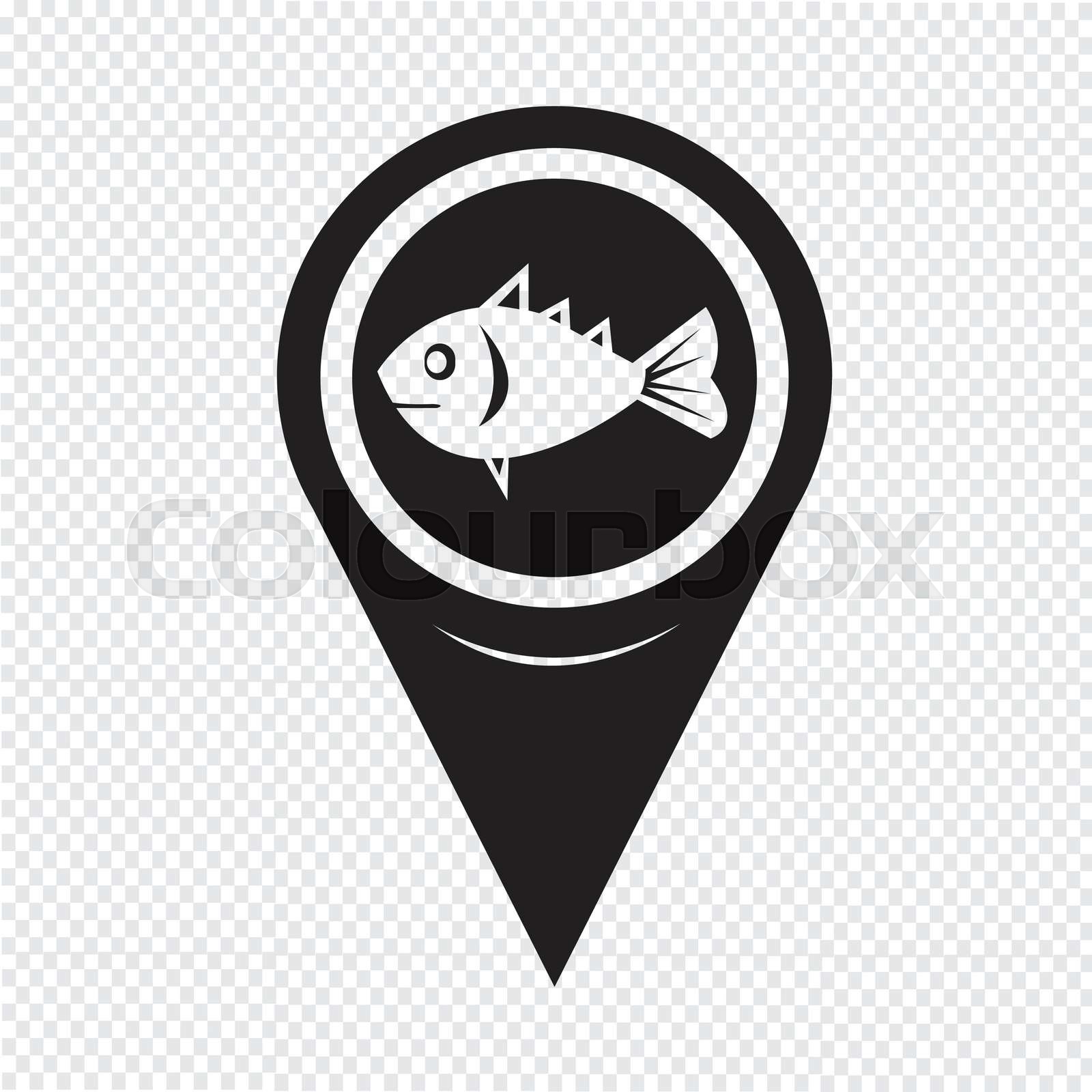 Map Pin Pointer Fish Icon | Stock vector | Colourbox